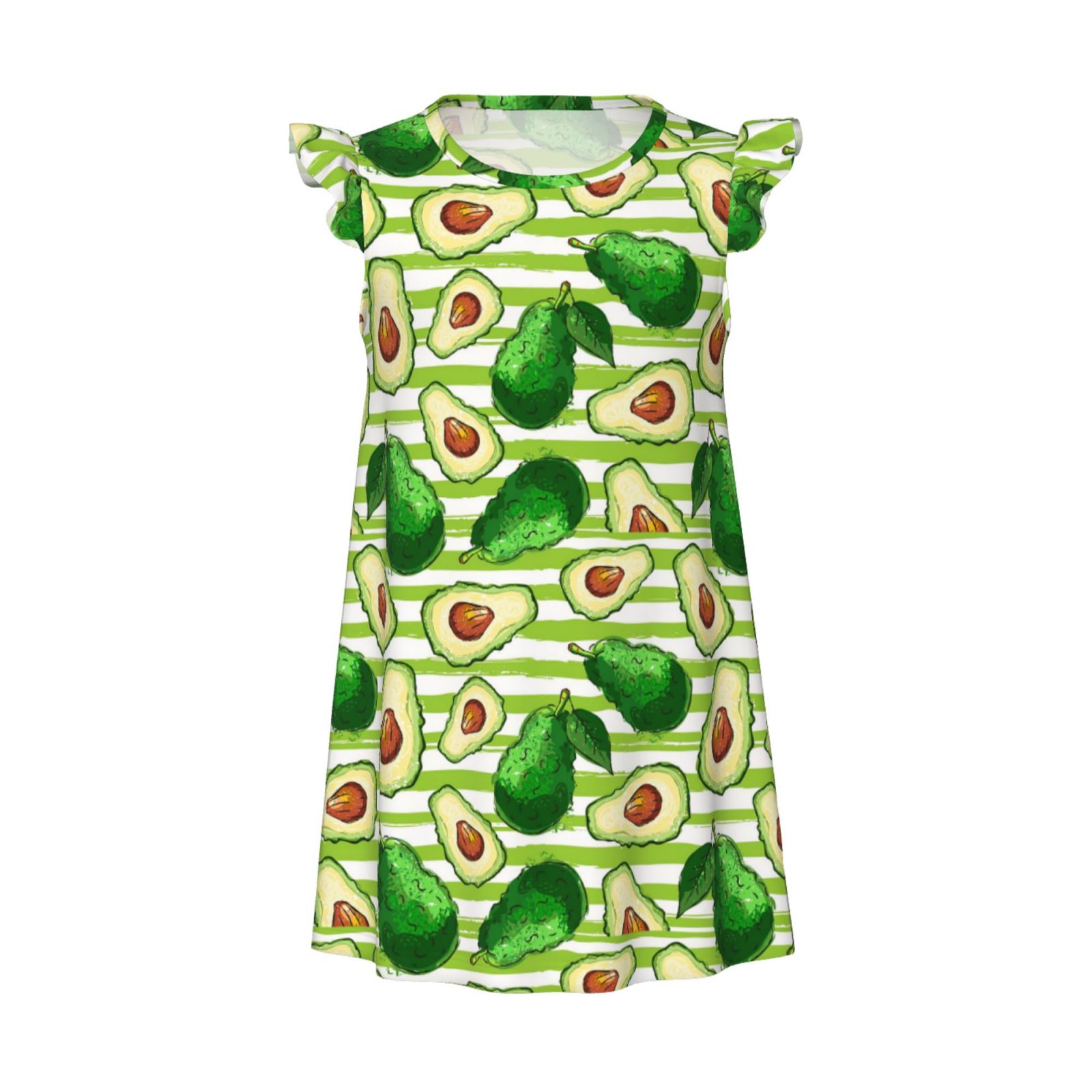 JUNZAN Avocado Green Striped Print Girls Nightgown Pajamas - Soft ...