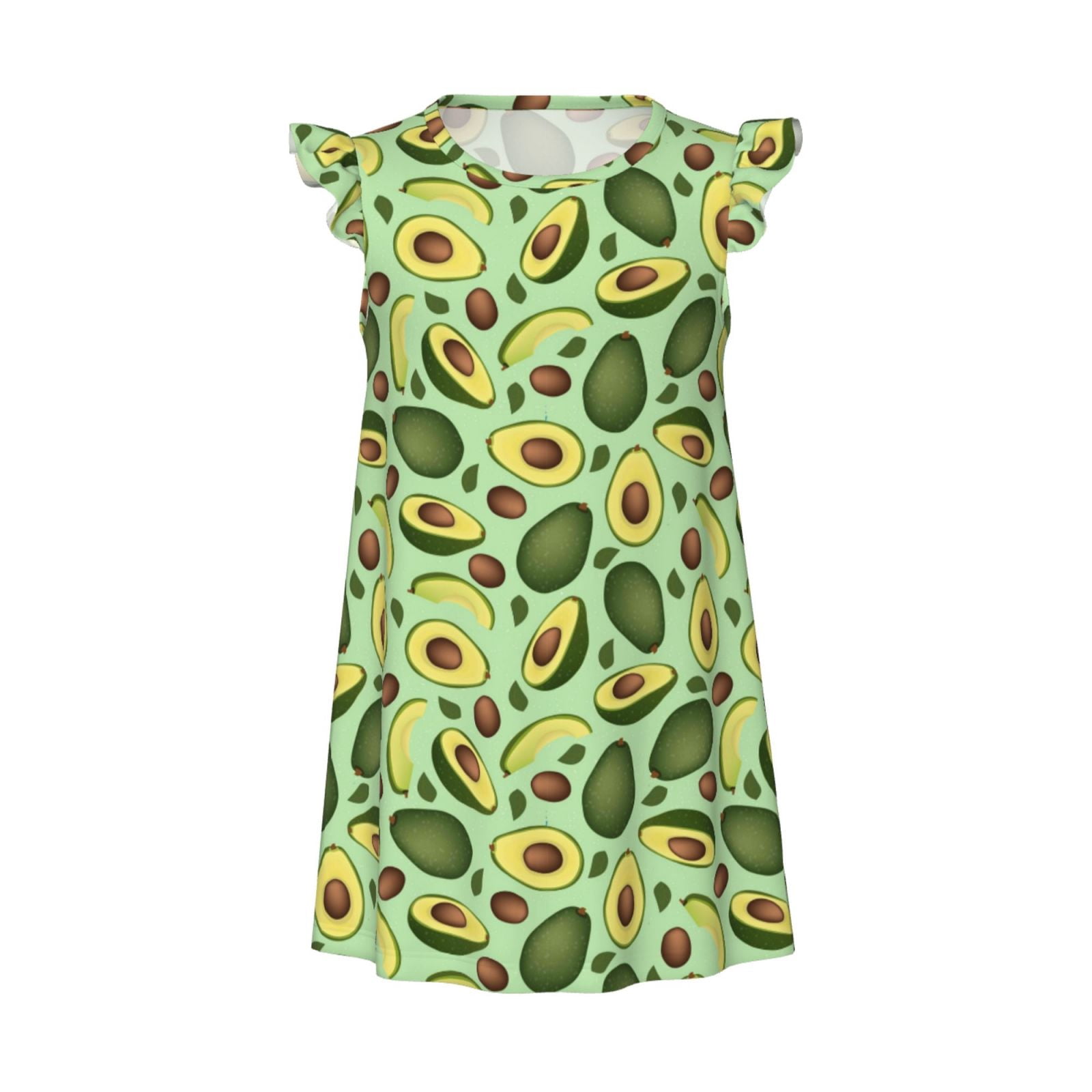 JUNZAN Avocado With Seeds Print Girls Nightgown Pajamas - Soft Toddler ...