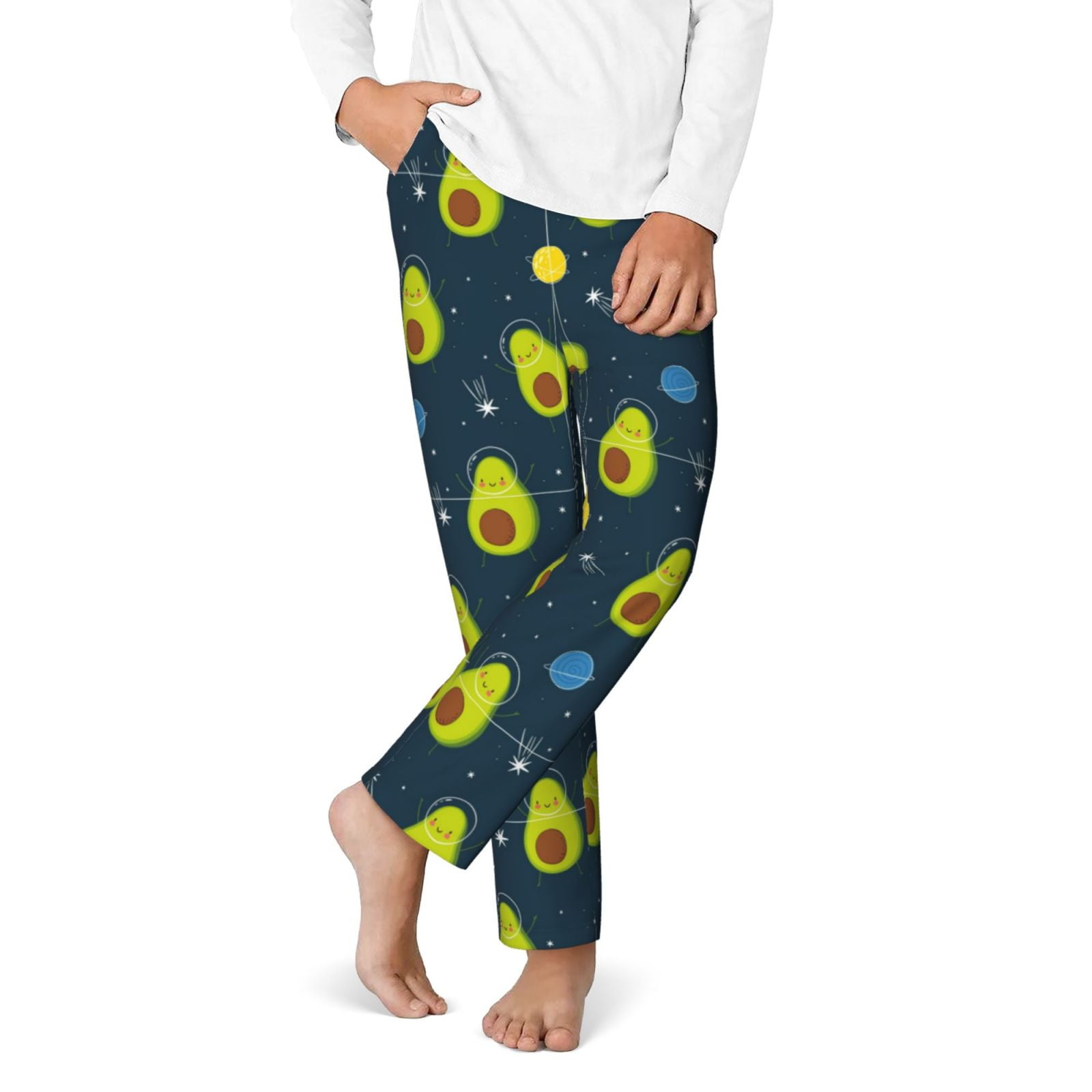 JUNZAN Avocado in Space Pattern Pajama Pants for Boys Girls,Sleep Pants ...