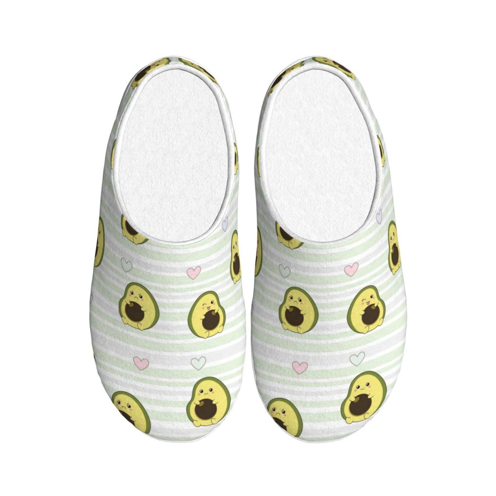 JUNZAN Avocado of a Hear Print Cozy Slippers for Men& Women,Fuzzy Slip ...