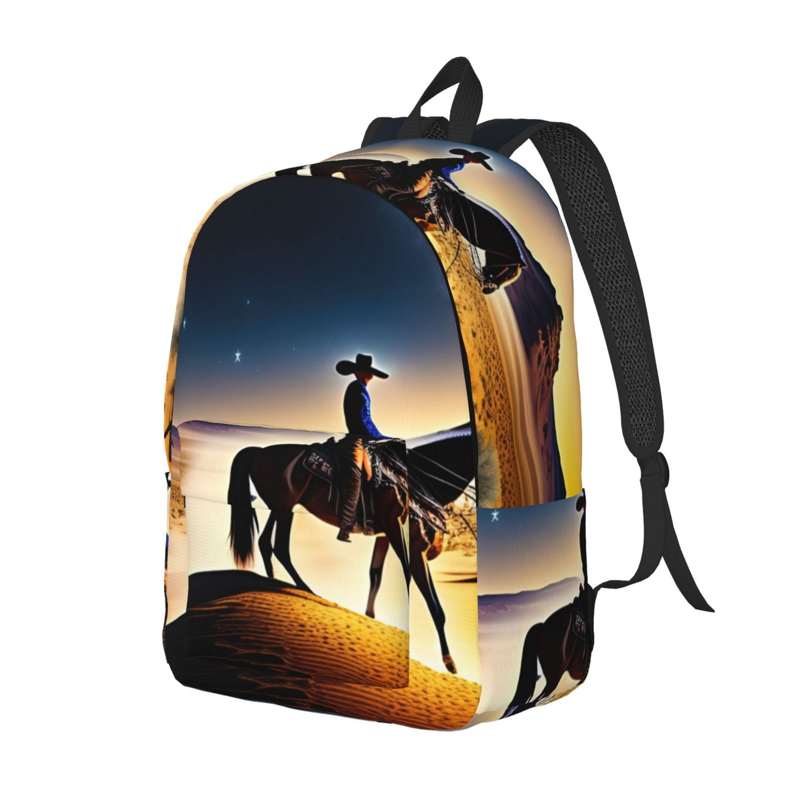 JUNZAN Azure Sky Western Desert Cowboy Pattern Travel Laptop Backpack ...