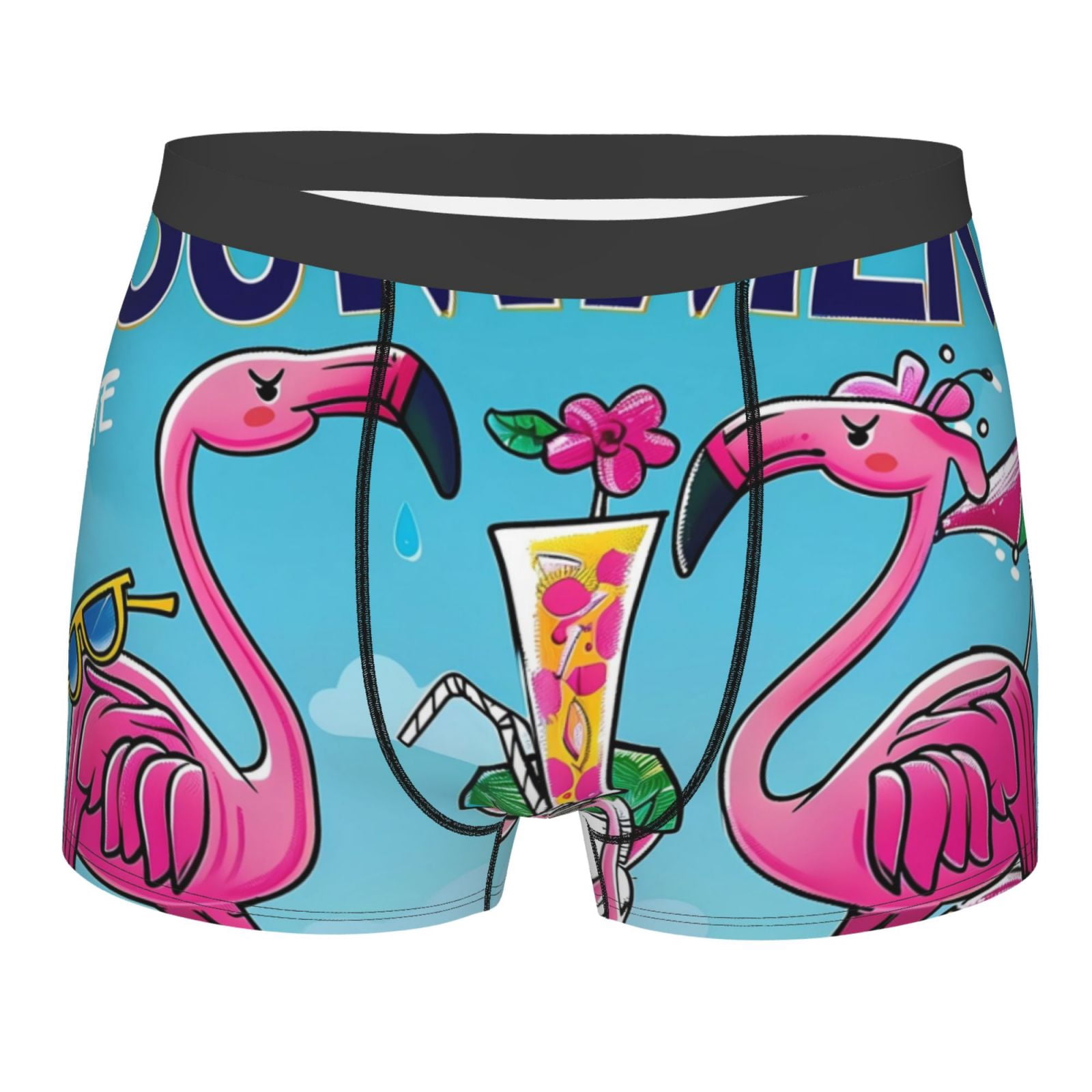 JUNZAN Beach Flamingo Trio Mens Underwear Boxer Briefs for Men’s-Small ...