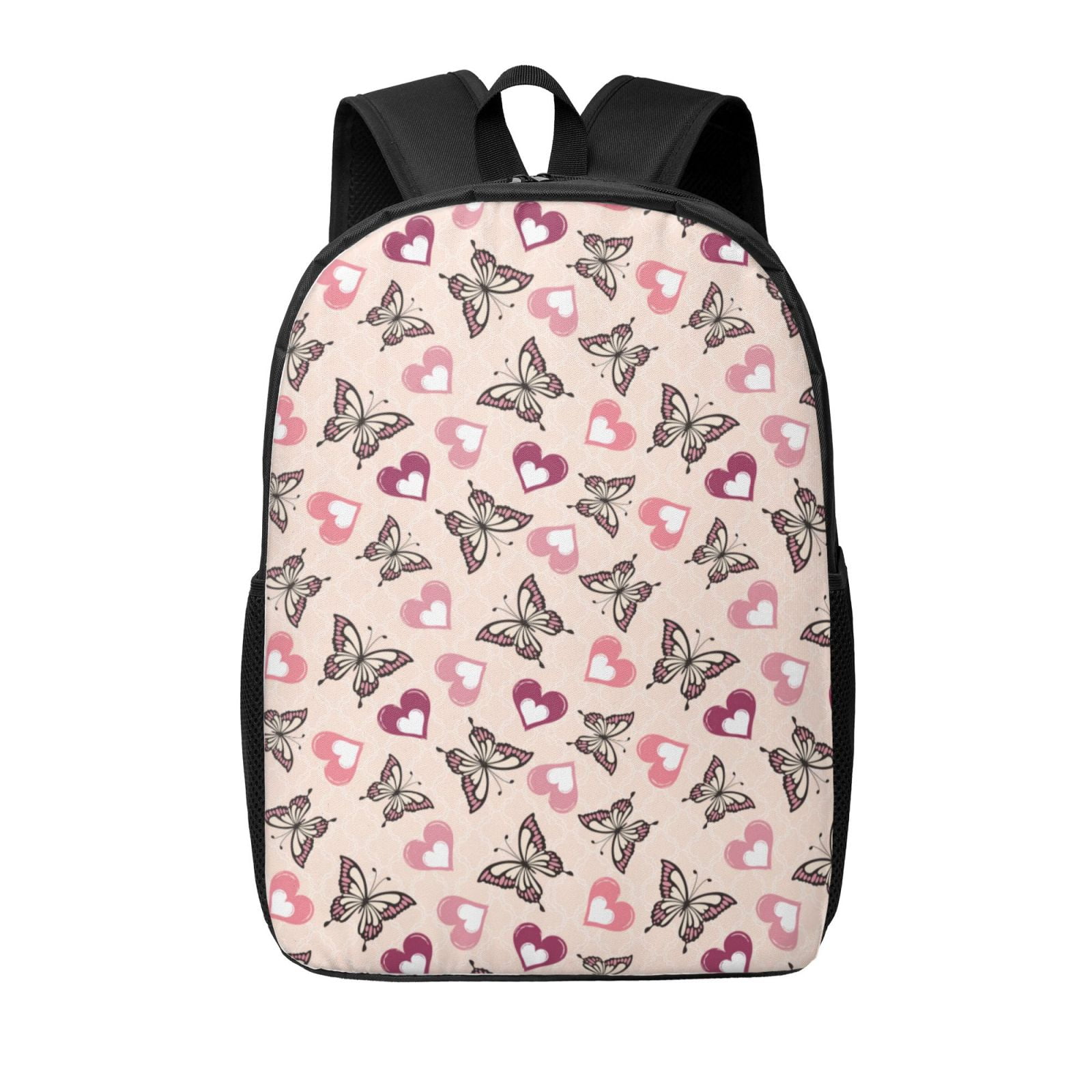 JUNZAN Beautiful Butterflies and Hearts Pattern Travel Laptop Backpack ...