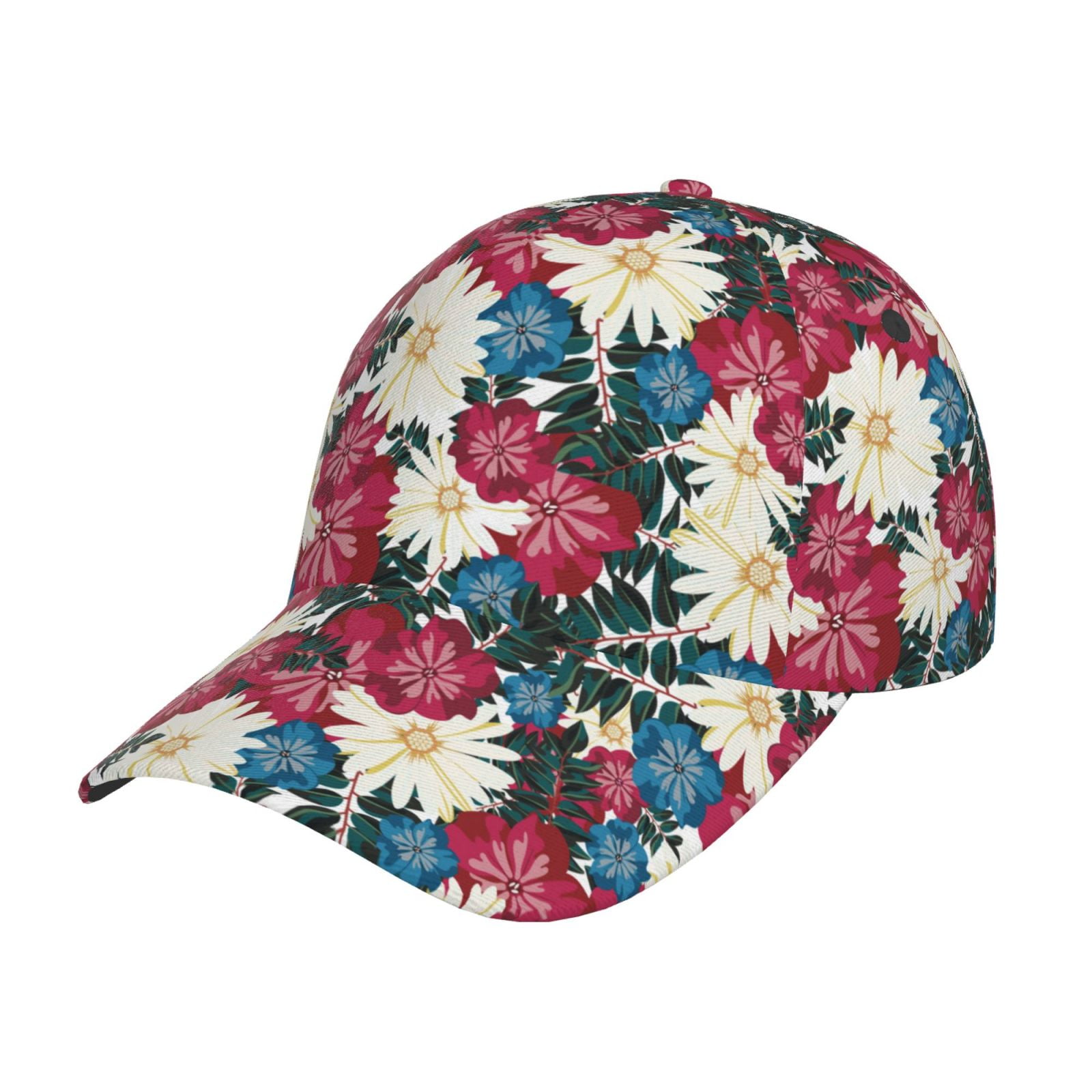 JUNZAN Beautiful Flower Print Baseball Cap,Unisex Sports Cap Dad Hat ...