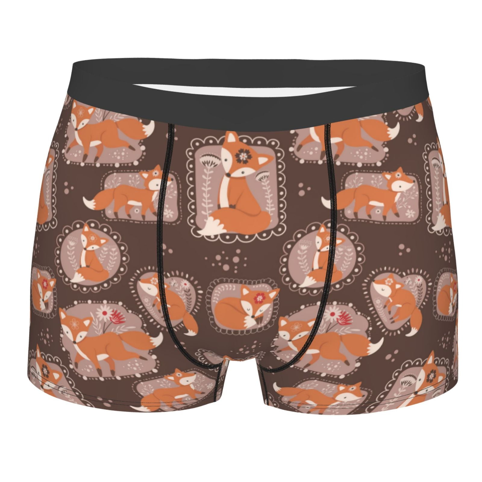 JUNZAN Beautiful Fox Mens Underwear Boxer Briefs for Men’s-Medium ...