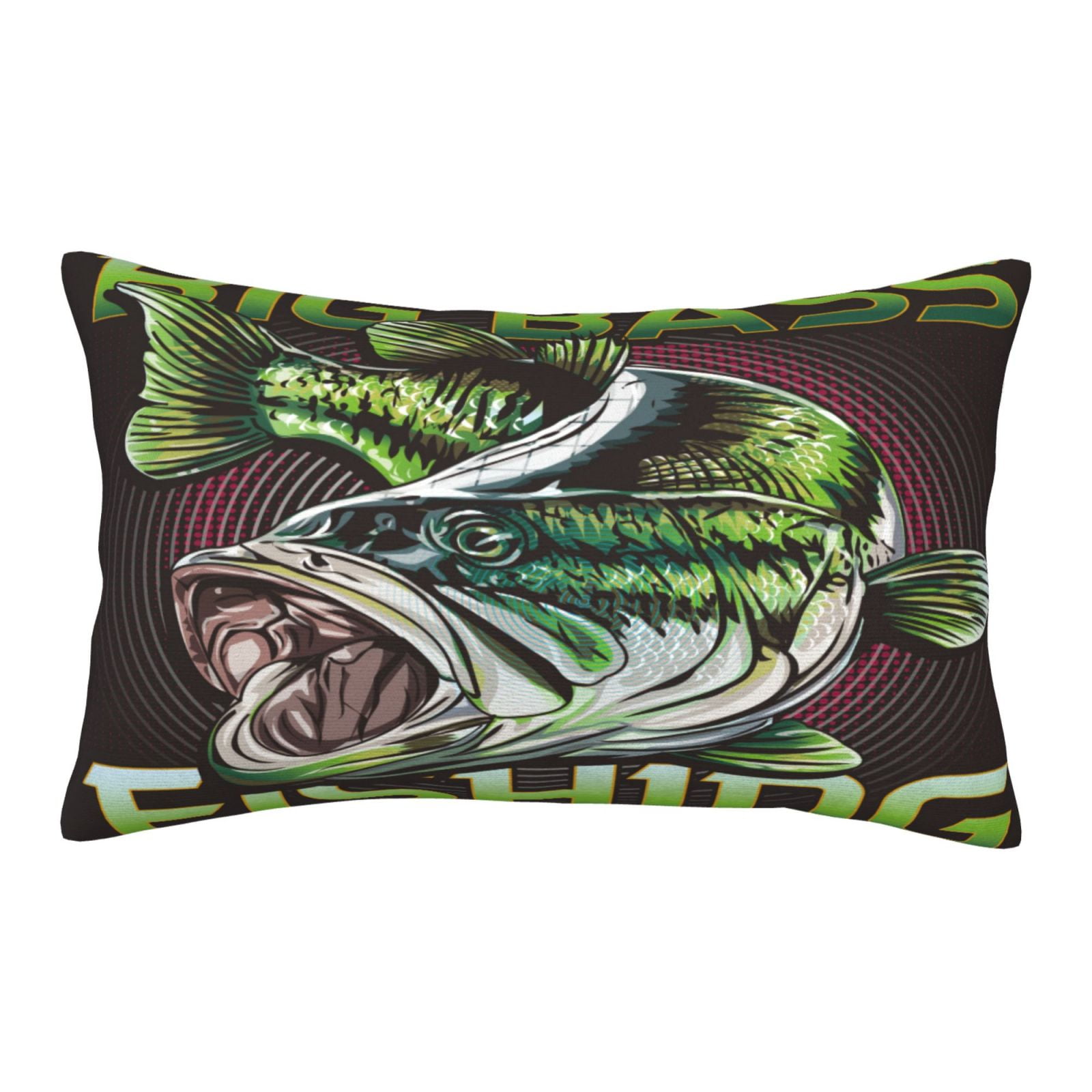 JUNZAN Big Bass Fish Pillow Cases Standard Size, with Envelope Closure ...