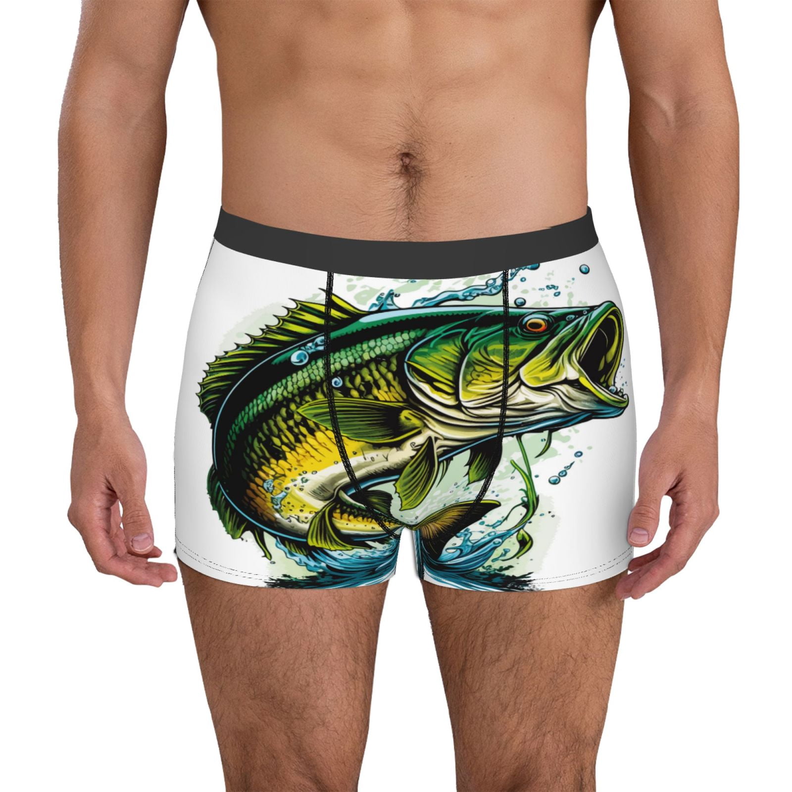 JUNZAN Big bass fish Mens Underwear Boxer Briefs for Men’s -Medium ...