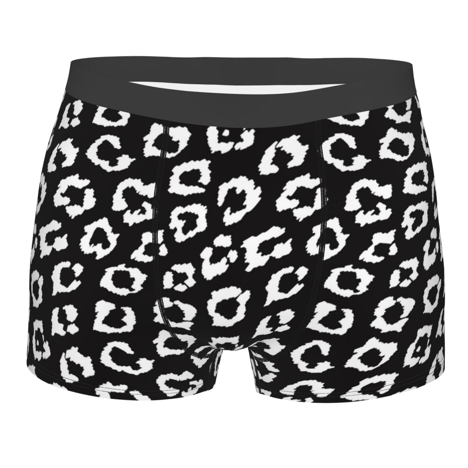 JUNZAN Black Leopard Mens Underwear Boxer Briefs for Men’s - Small ...