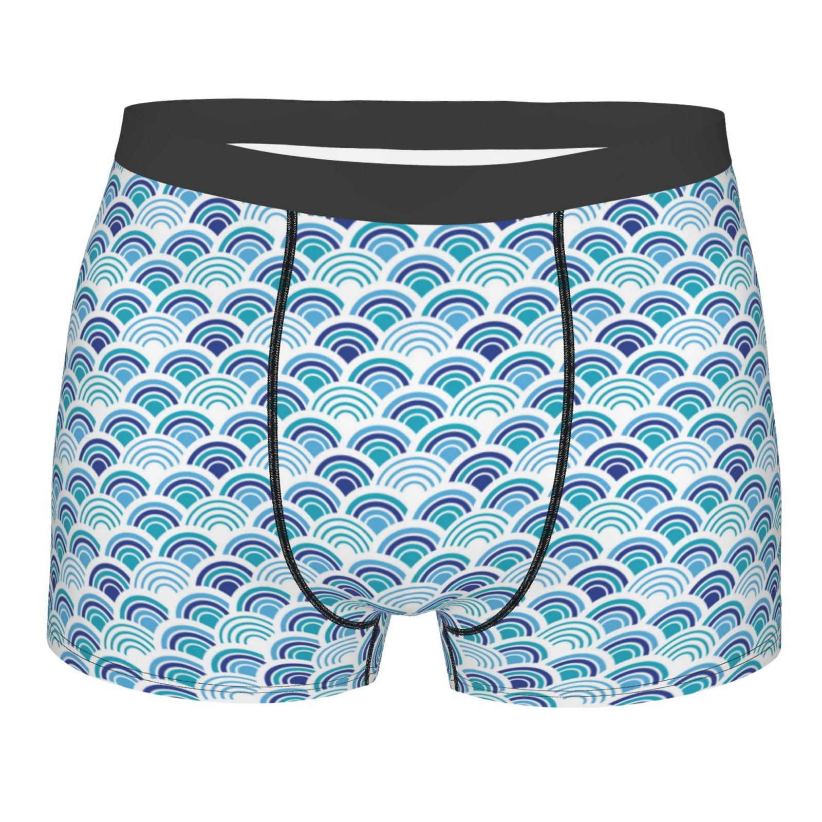 JUNZAN Blue Fish Scale Texture Mens Underwear Boxer Briefs for Men’s ...