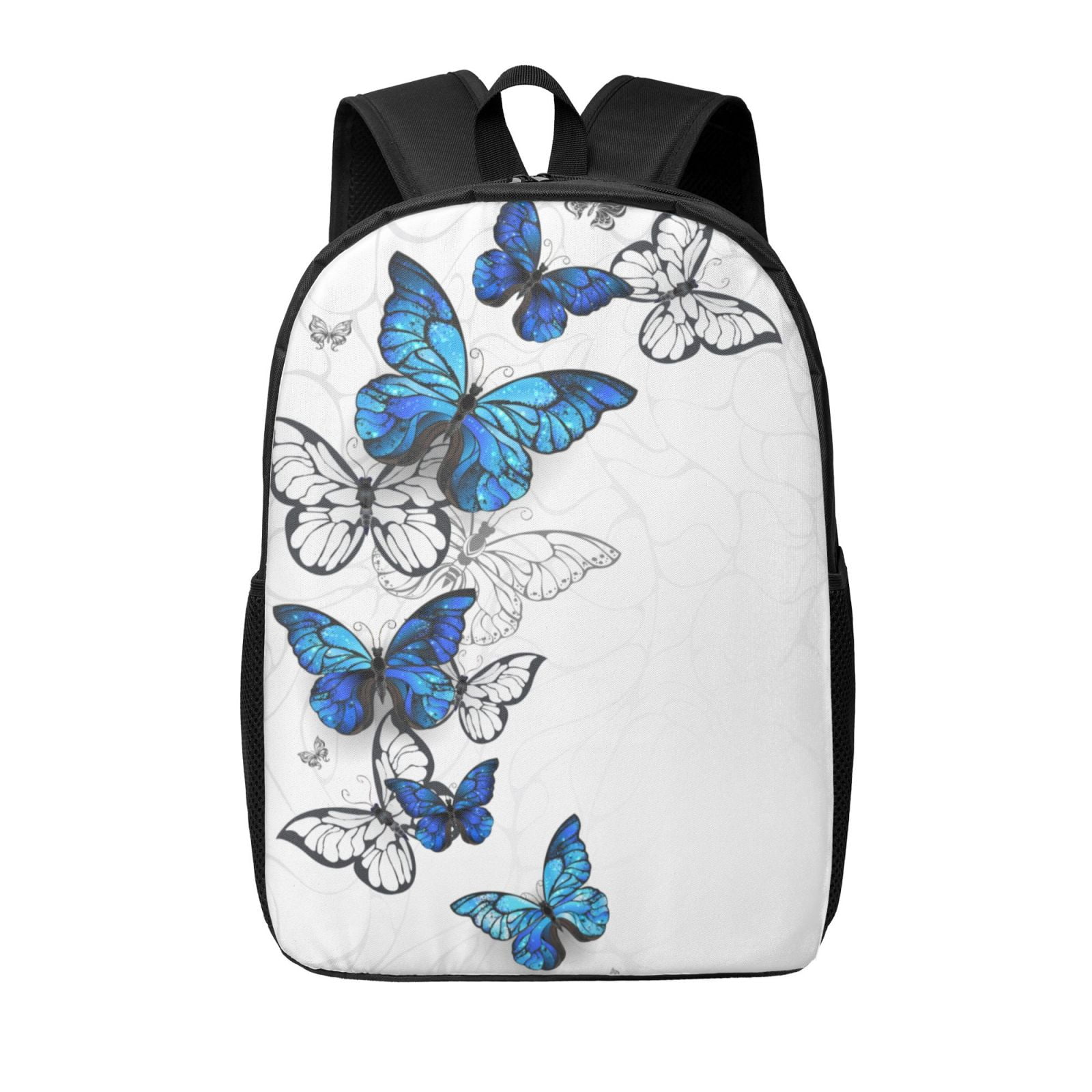 JUNZAN Blue Flying Butterflies Pattern Travel Laptop Backpack for Men ...