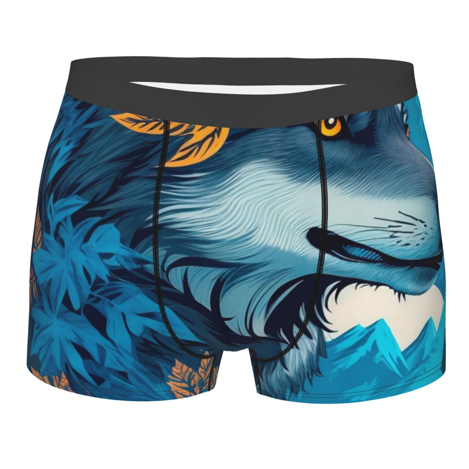 JUNZAN Blue Iceberg Leaf Wolf Mens Underwear Boxer Briefs for Men’s ...