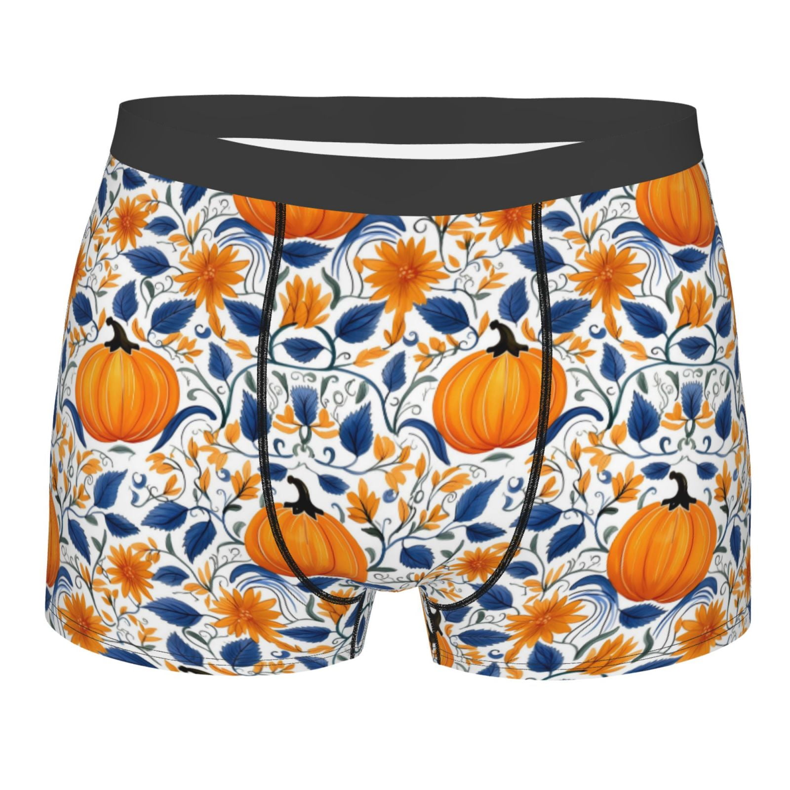 JUNZAN Blue Orange Pumpkin fall Mens Underwear Boxer Briefs for Men’s ...