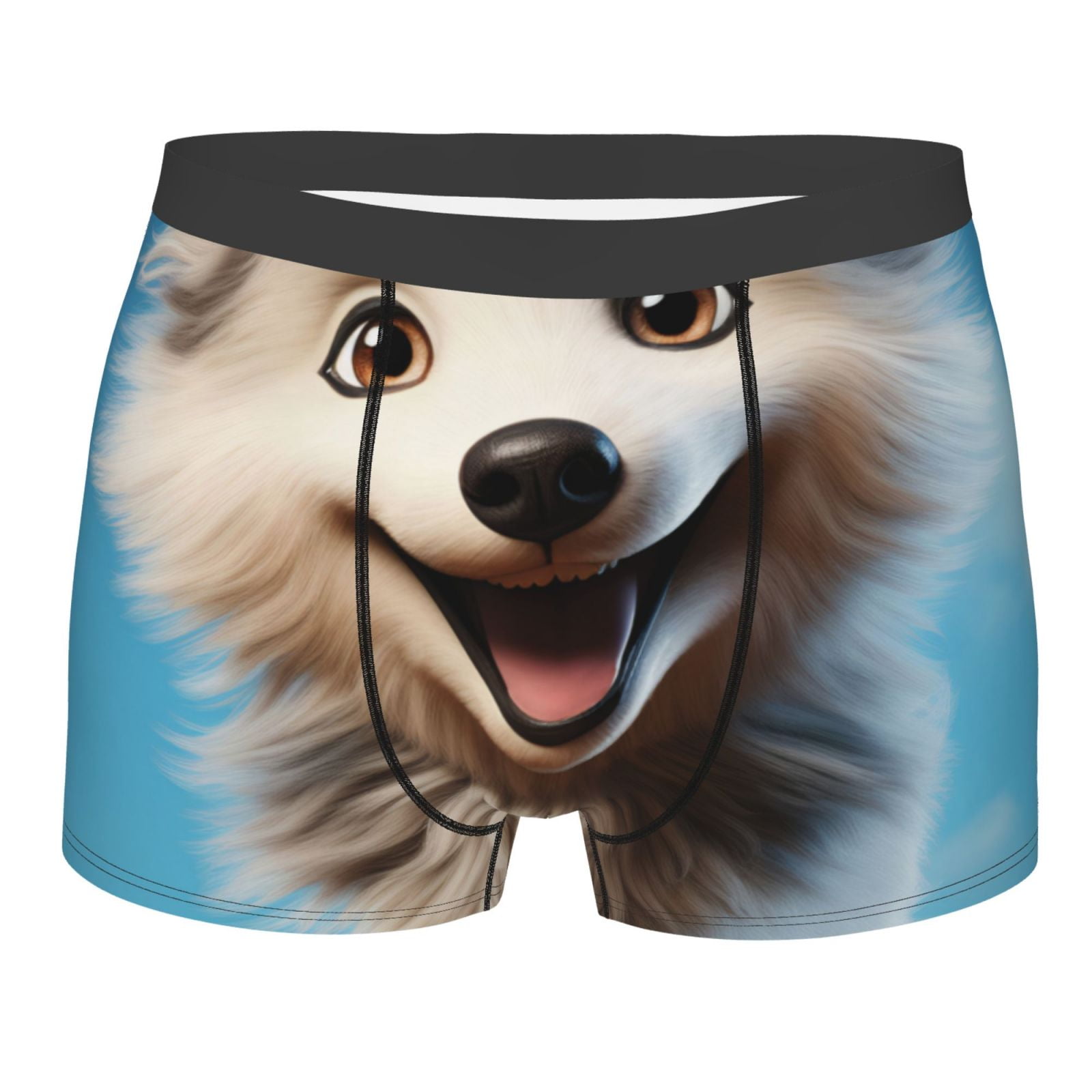 JUNZAN Blue Sky Cute Wolf Mens Underwear Boxer Briefs for Men’s - Small ...