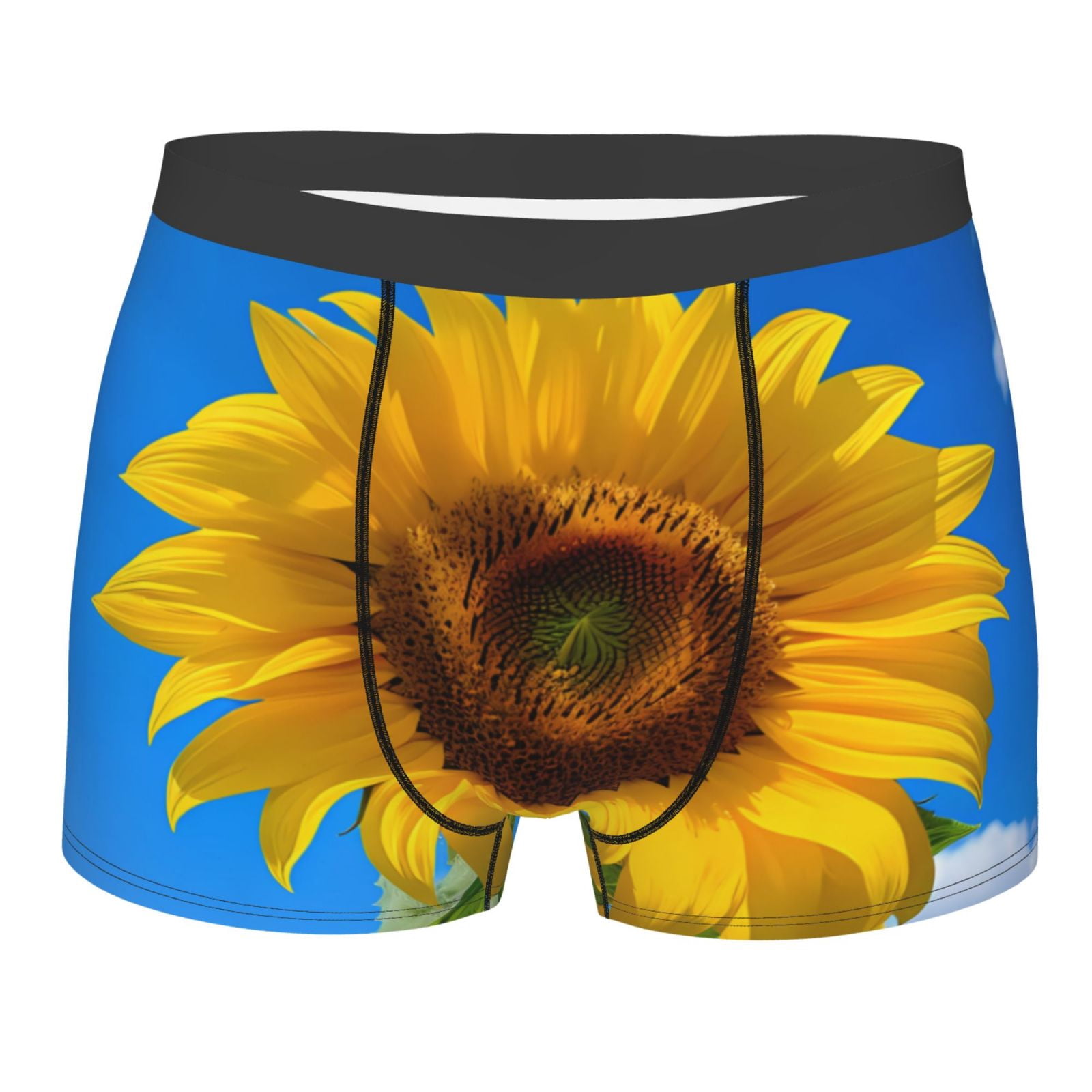 JUNZAN Blue Sky Sunflower Mens Underwear Boxer Briefs for Men’s - Small ...