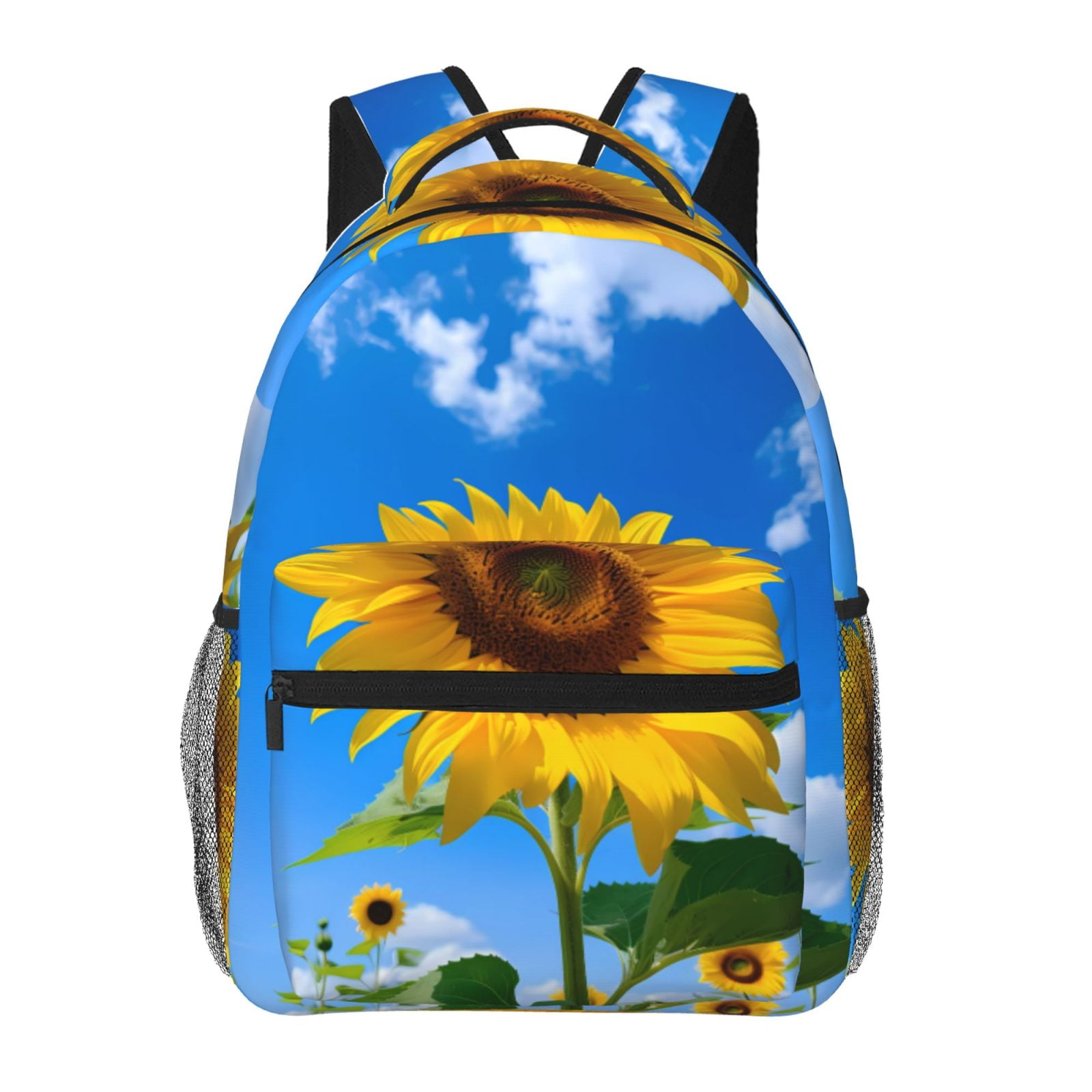 JUNZAN Blue Sky Sunflower Pattern Casual Laptop Backpack for Men Women ...