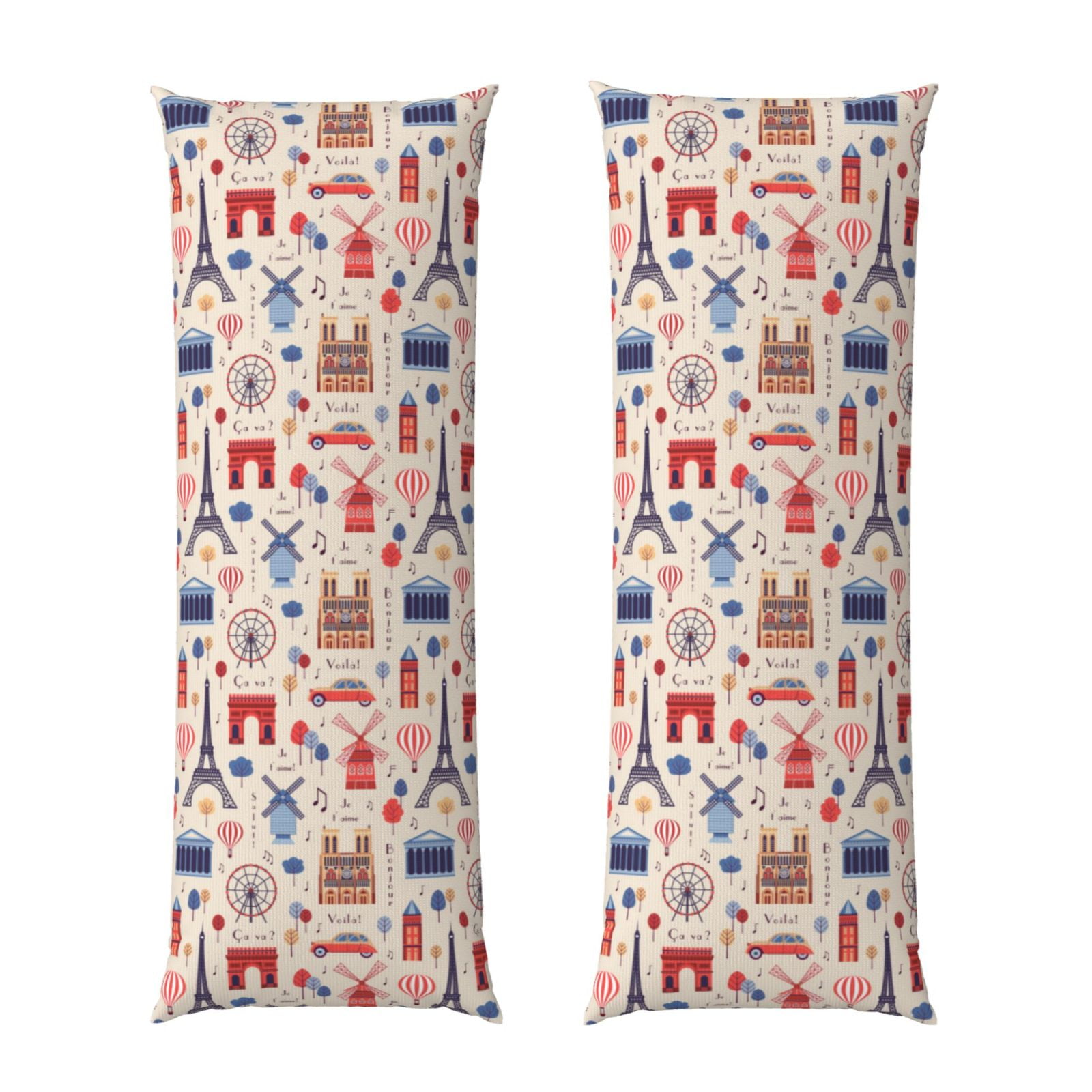 JUNZAN Body Pillow Cover Paris Throw Pillow Covers Long Pillow Case ...