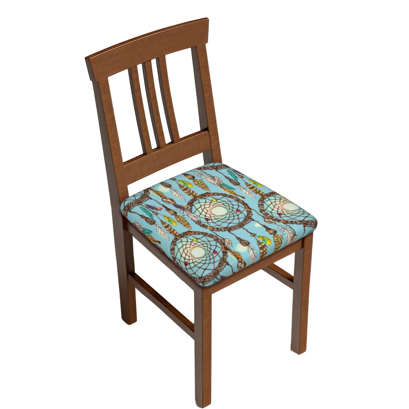 JUNZAN Boho Dreamcatcher 1 Print Dining Chair Seat Covers, Stretch ...