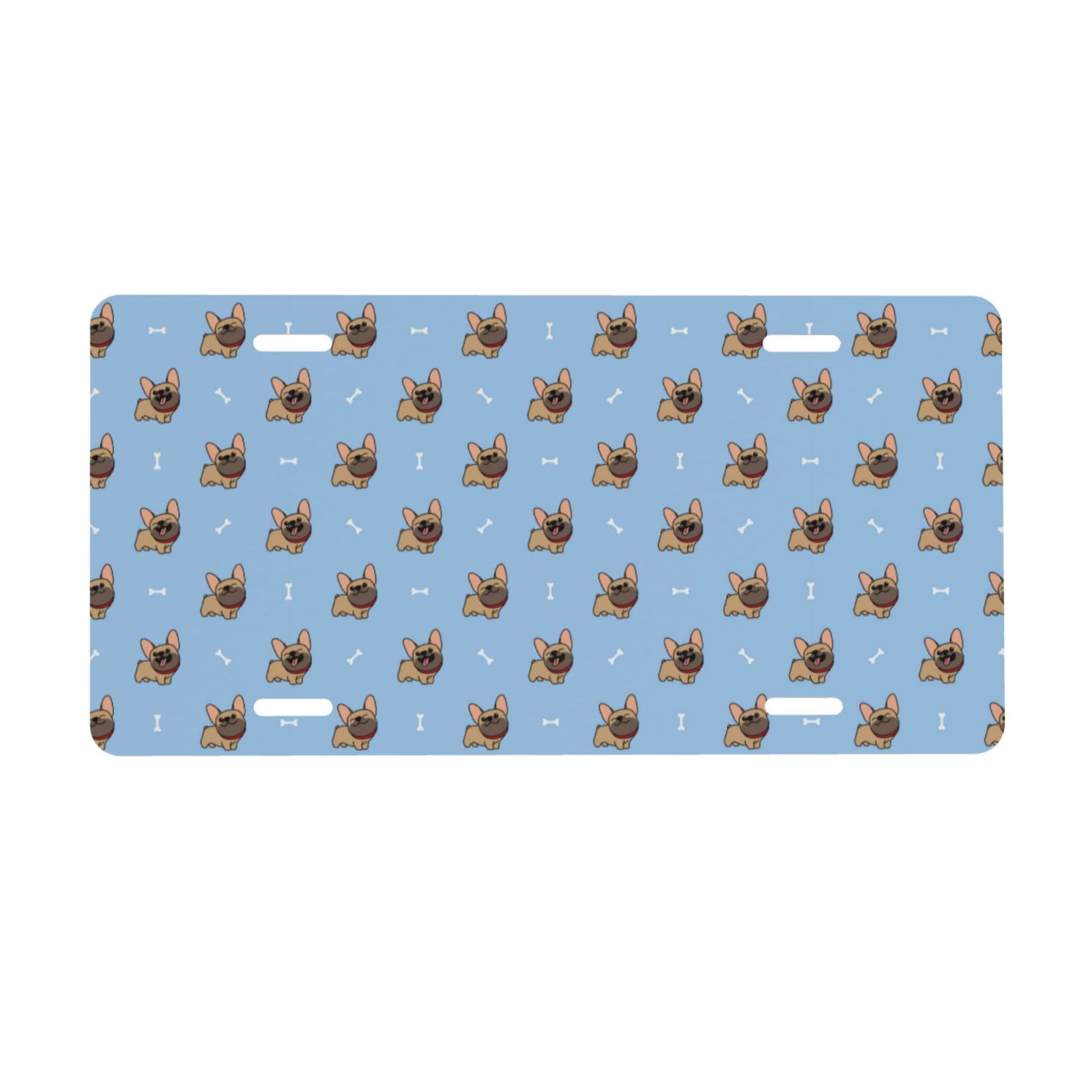 JUNZAN Brown French Bulldog Front License Plate Covers Decorative Car ...