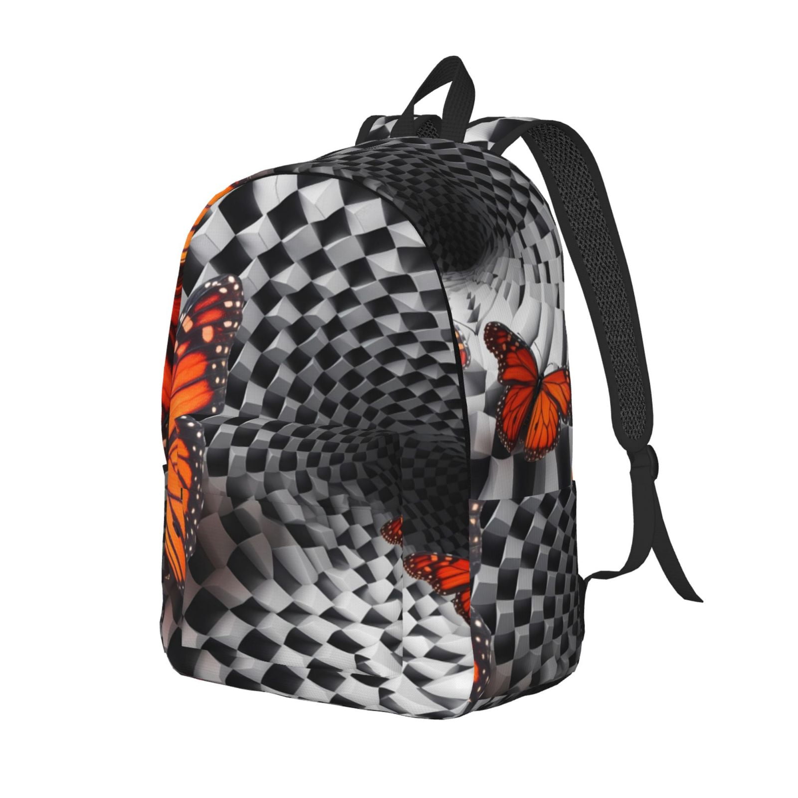 JUNZAN Butterflies Optical Illusion Pattern Travel Laptop Backpack for ...