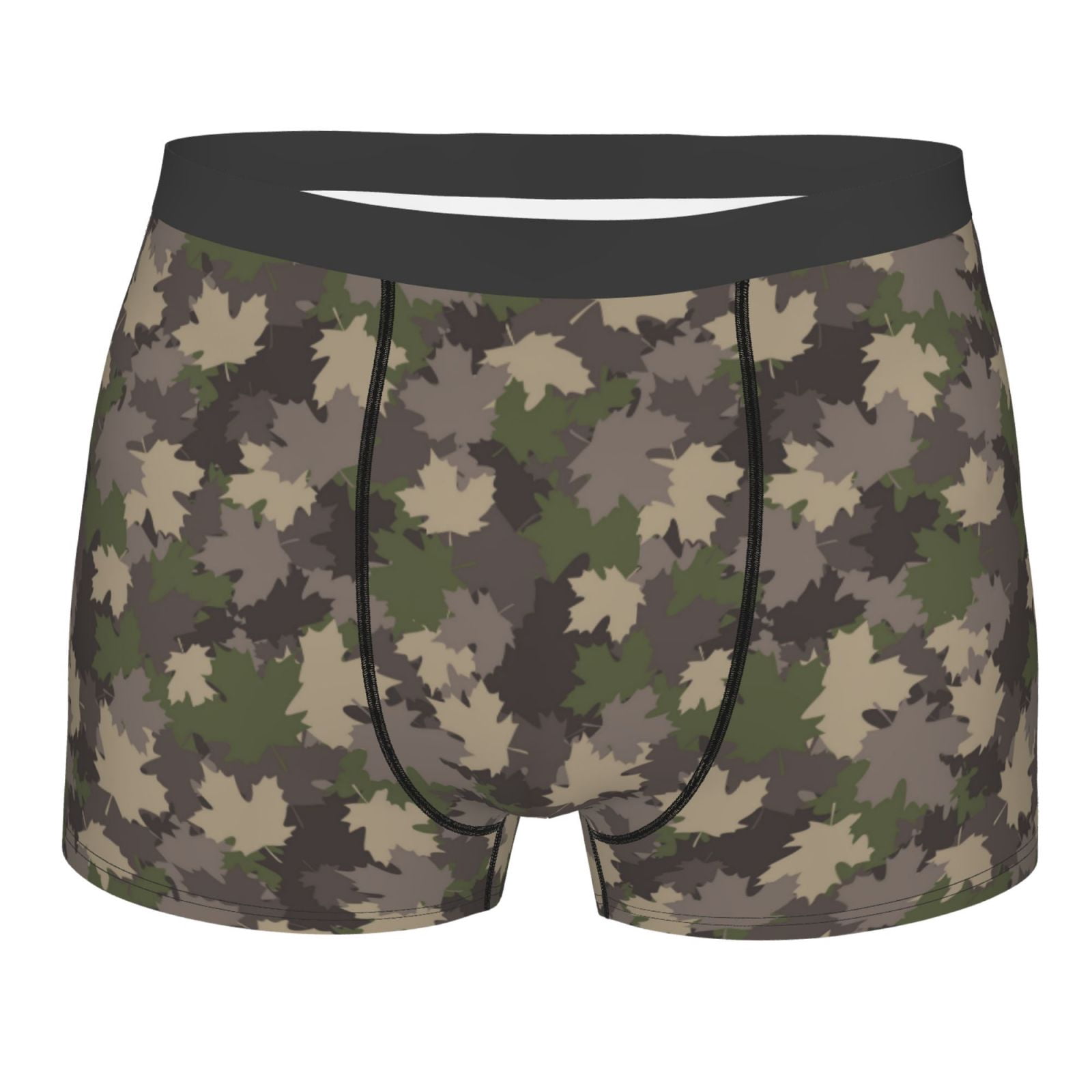 JUNZAN Camouflage maple Mens Underwear Boxer Briefs for Men’s-Large ...
