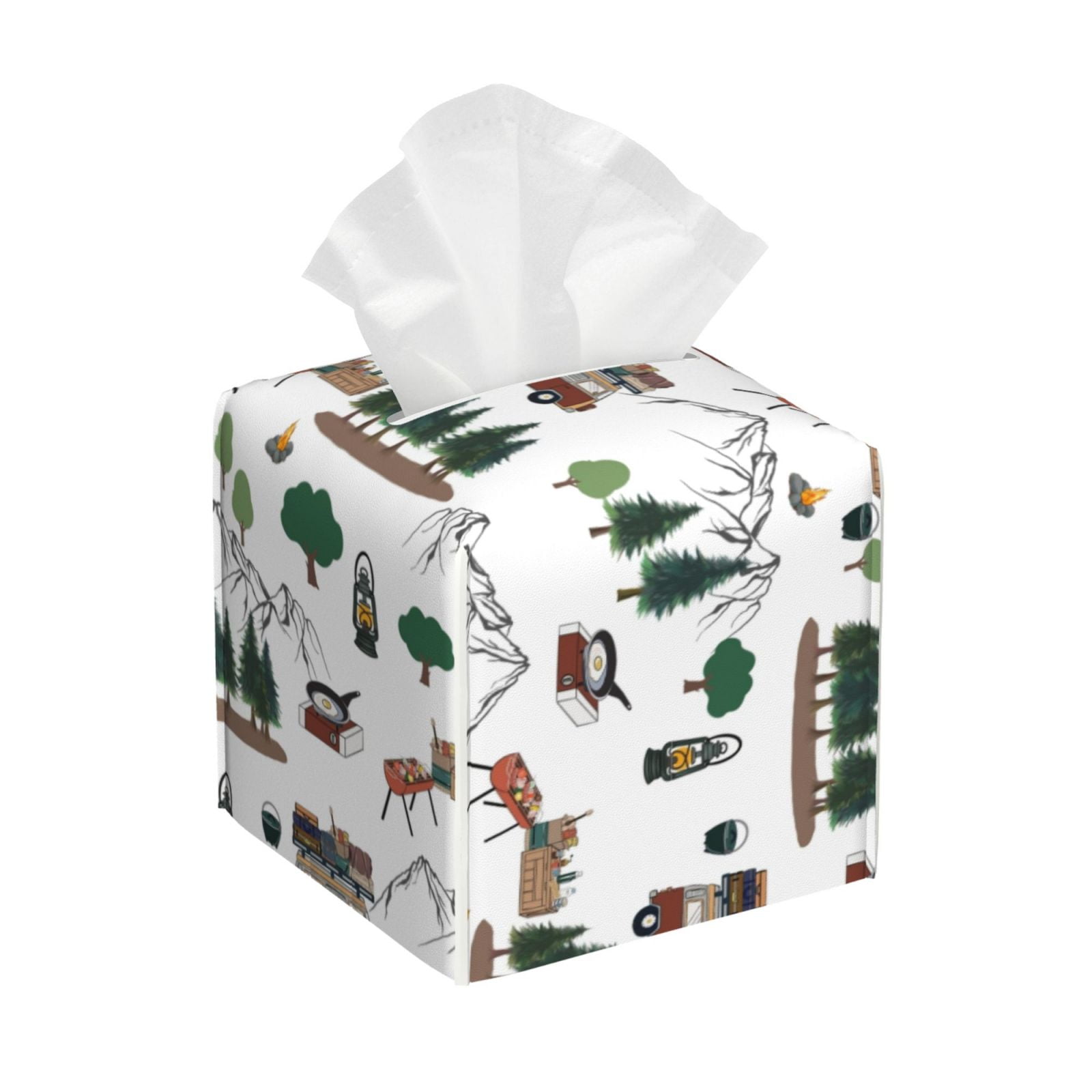 JUNZAN Camping Caravan 2 for Tissue Box Cover Holder, Square Facial ...