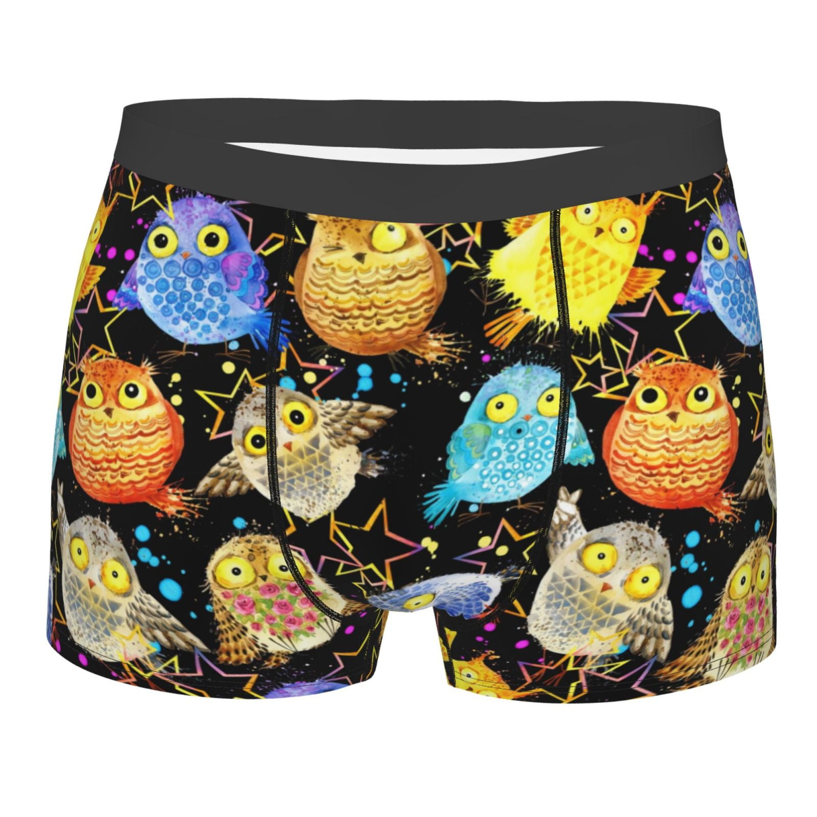 JUNZAN Cartoon Bird Owl Mens Underwear Boxer Briefs for Men’s - Small ...