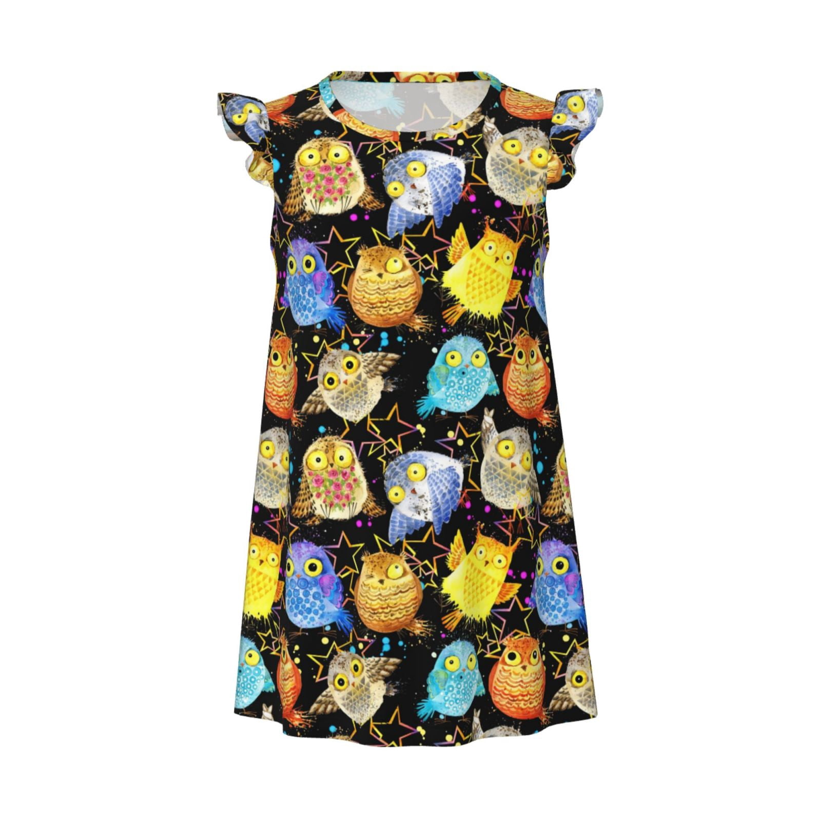JUNZAN Cartoon Bird Owl Print Girls Nightgown Pajamas - Soft Toddler ...