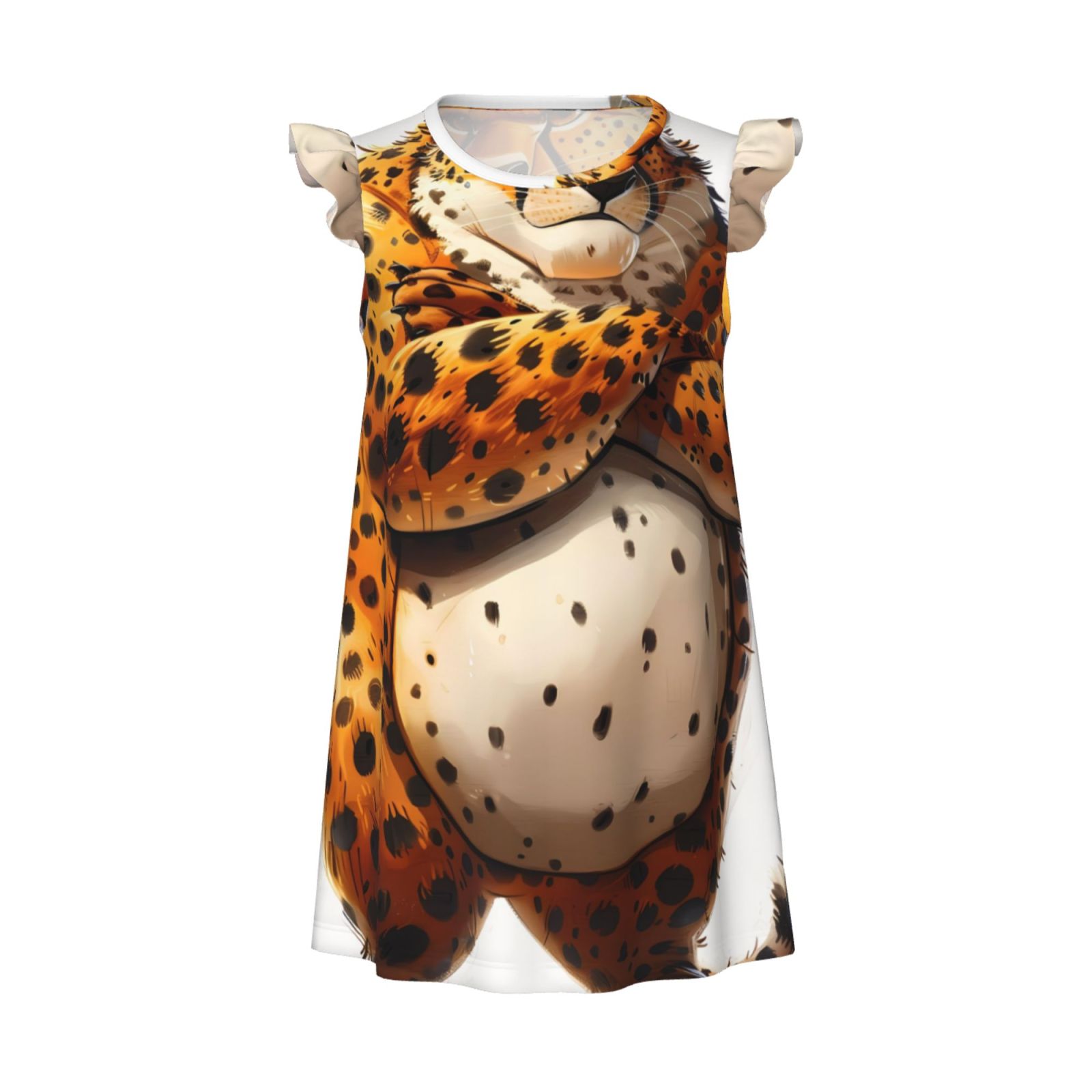 JUNZAN Cartoon Cheetah With Attitude Print Girls Nightgown Pajamas ...