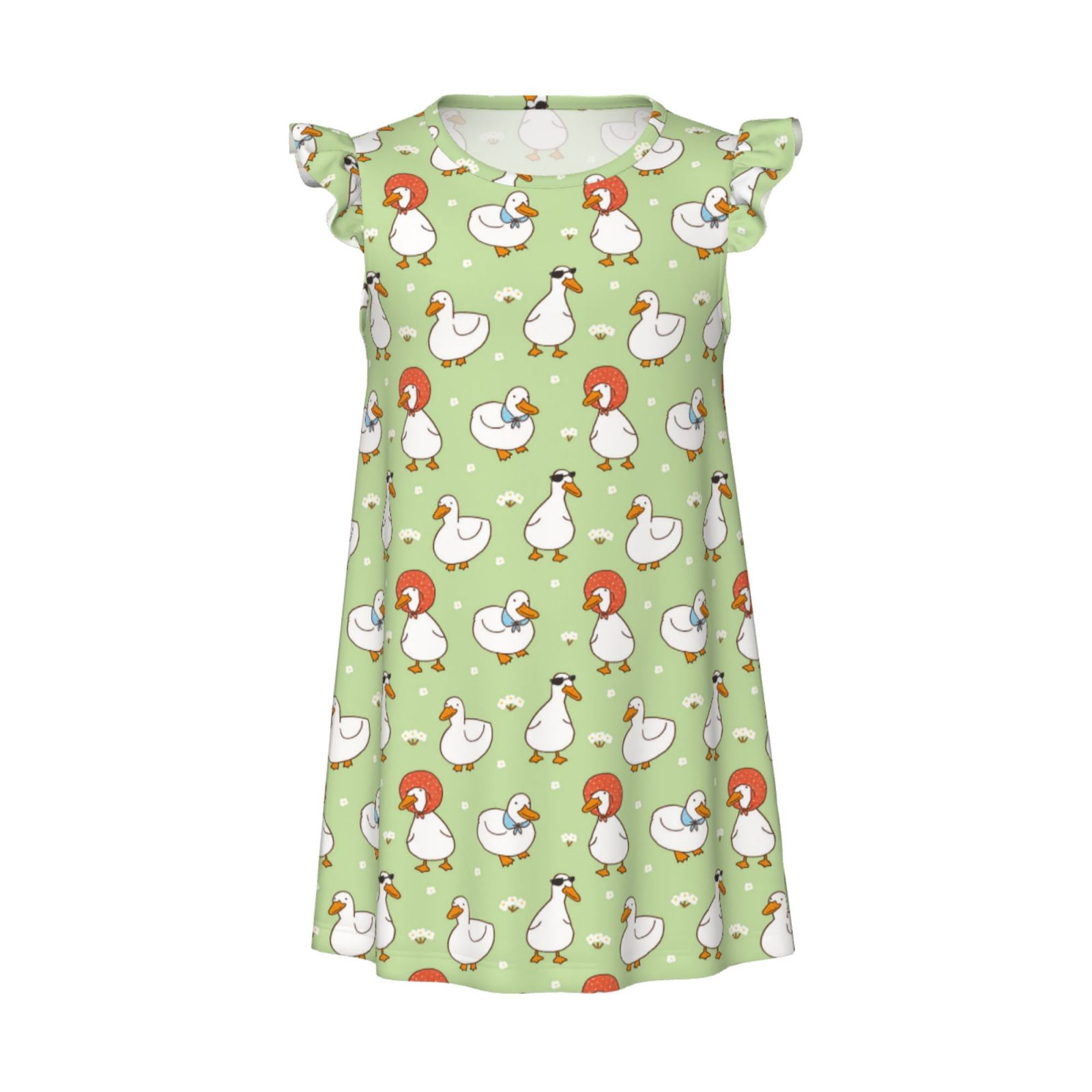 JUNZAN Cartoon Duck Print Girls Nightgown Pajamas - Soft Toddler ...