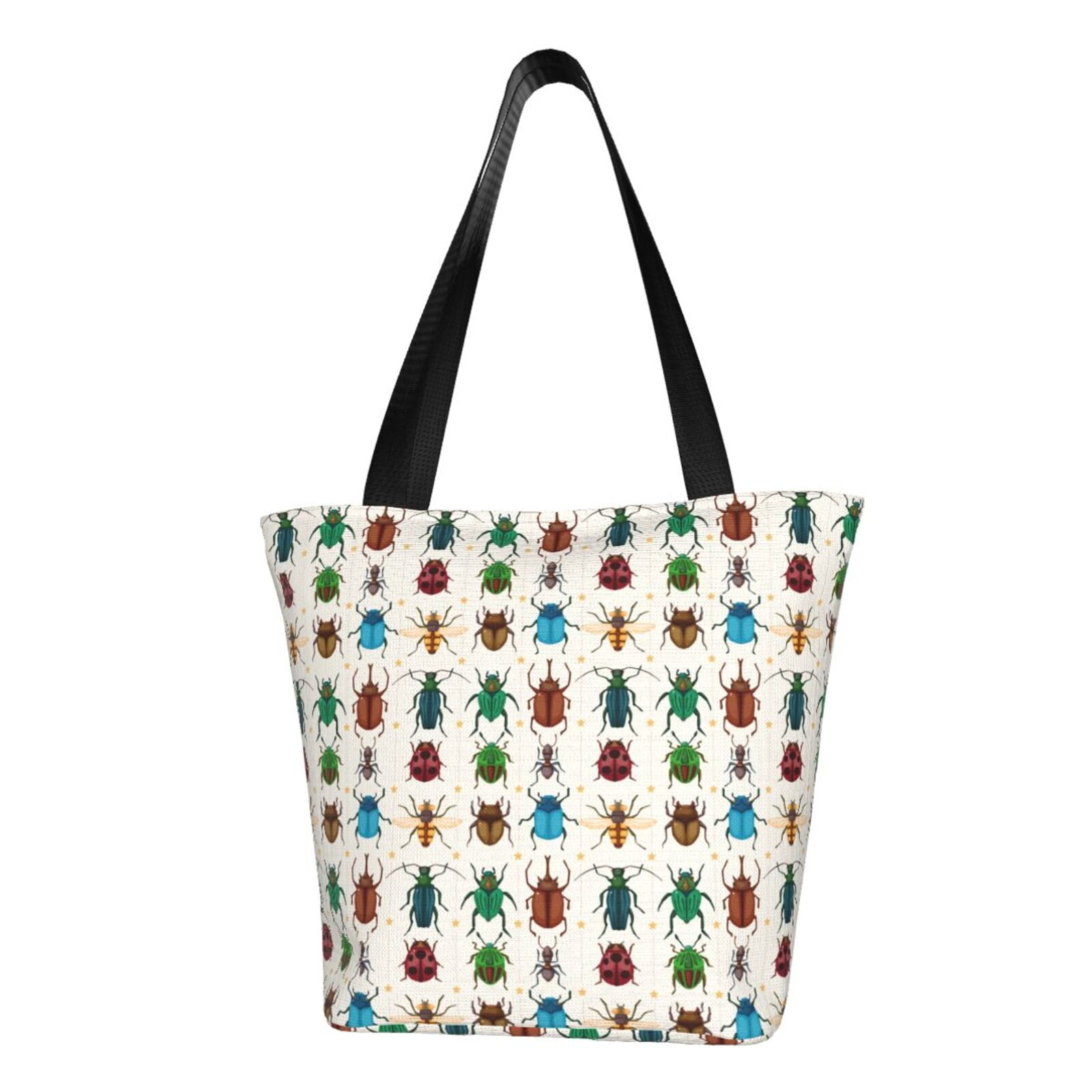 JUNZAN Cartoon Insects for Shoulder Bag for Women,Tote Bag With Zipper ...