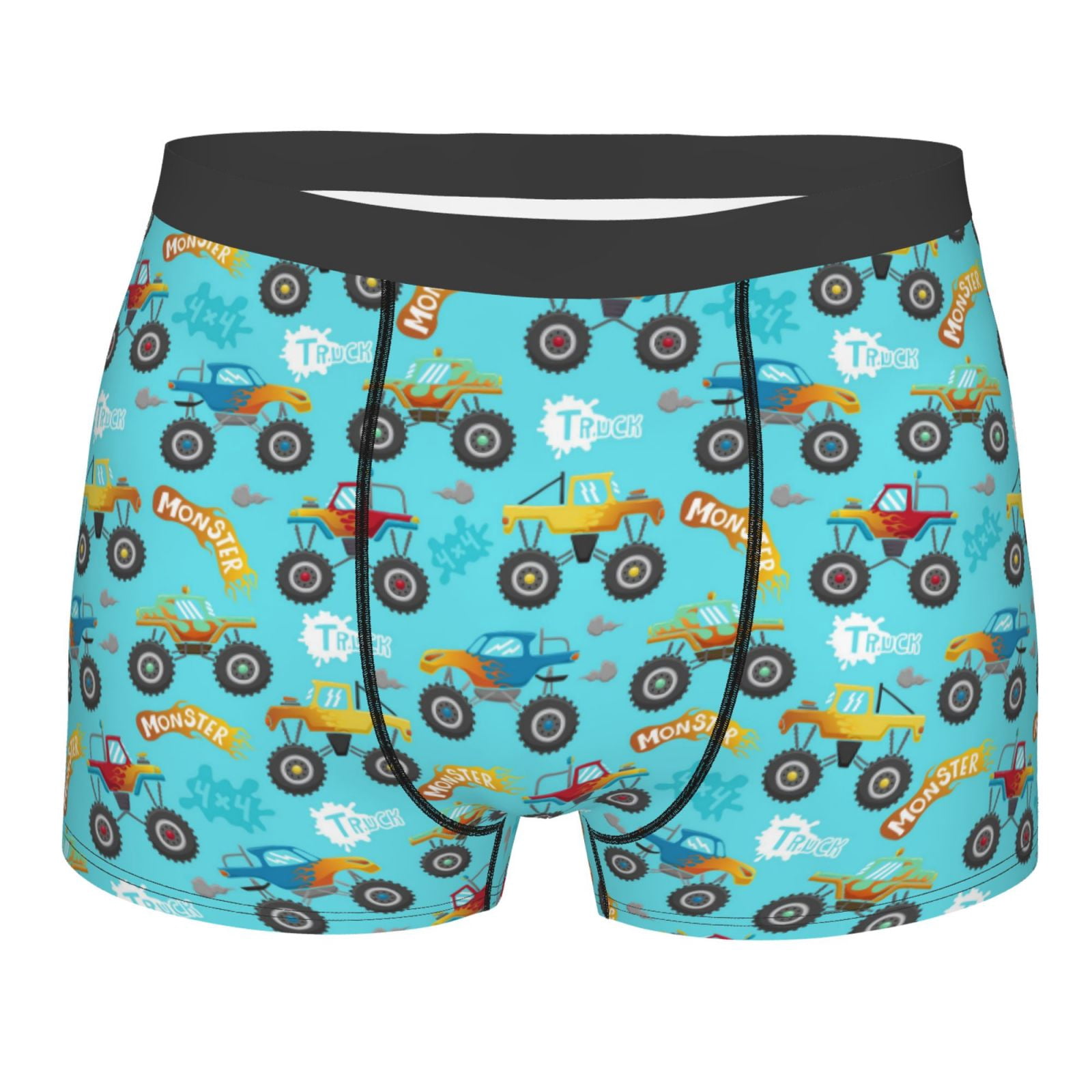 JUNZAN Cartoon Monster Truck Mens Underwear Boxer Briefs for Men’s ...