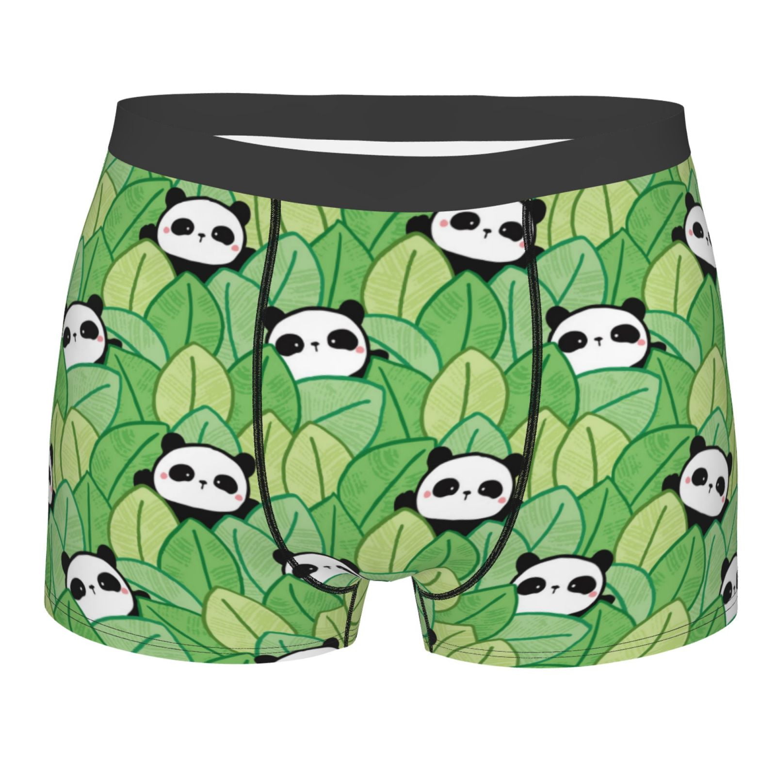 JUNZAN Cartoon Panda And Leaf 1 Mens Underwear Boxer Briefs for Men’s ...