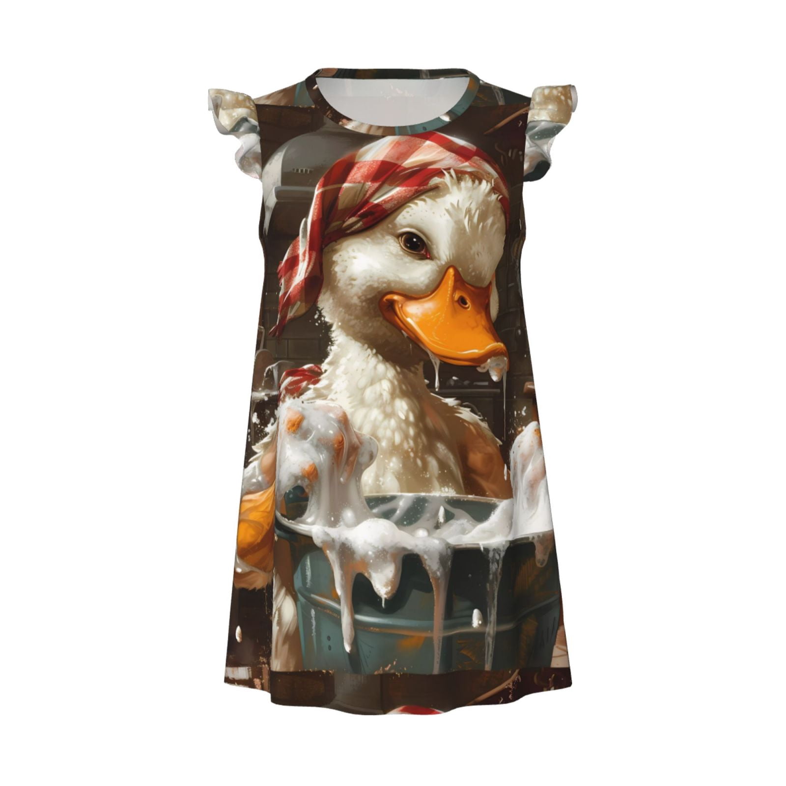 JUNZAN Cartoon Scottish Duck Print Girls Nightgown Pajamas - Soft ...