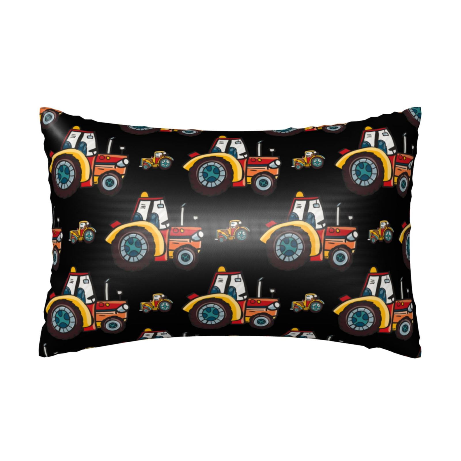 JUNZAN Cartoon Tractor Silk Pillowcase for Hair and Skin,Cooling Sleep ...