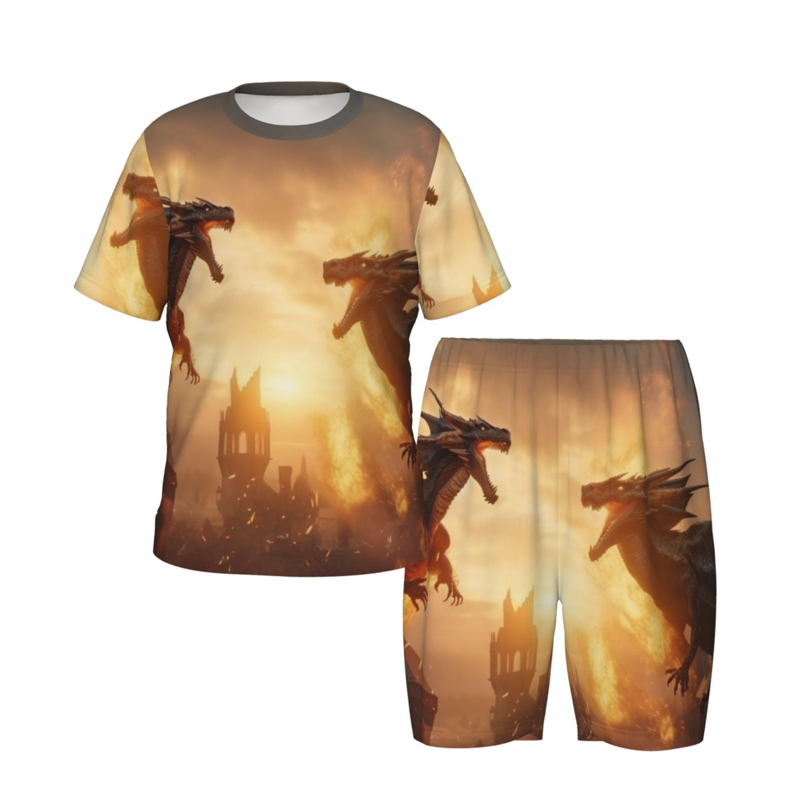 JUNZAN Castle Cool Fire Dragon for Boys Girls Pajama Sets Toddler ...