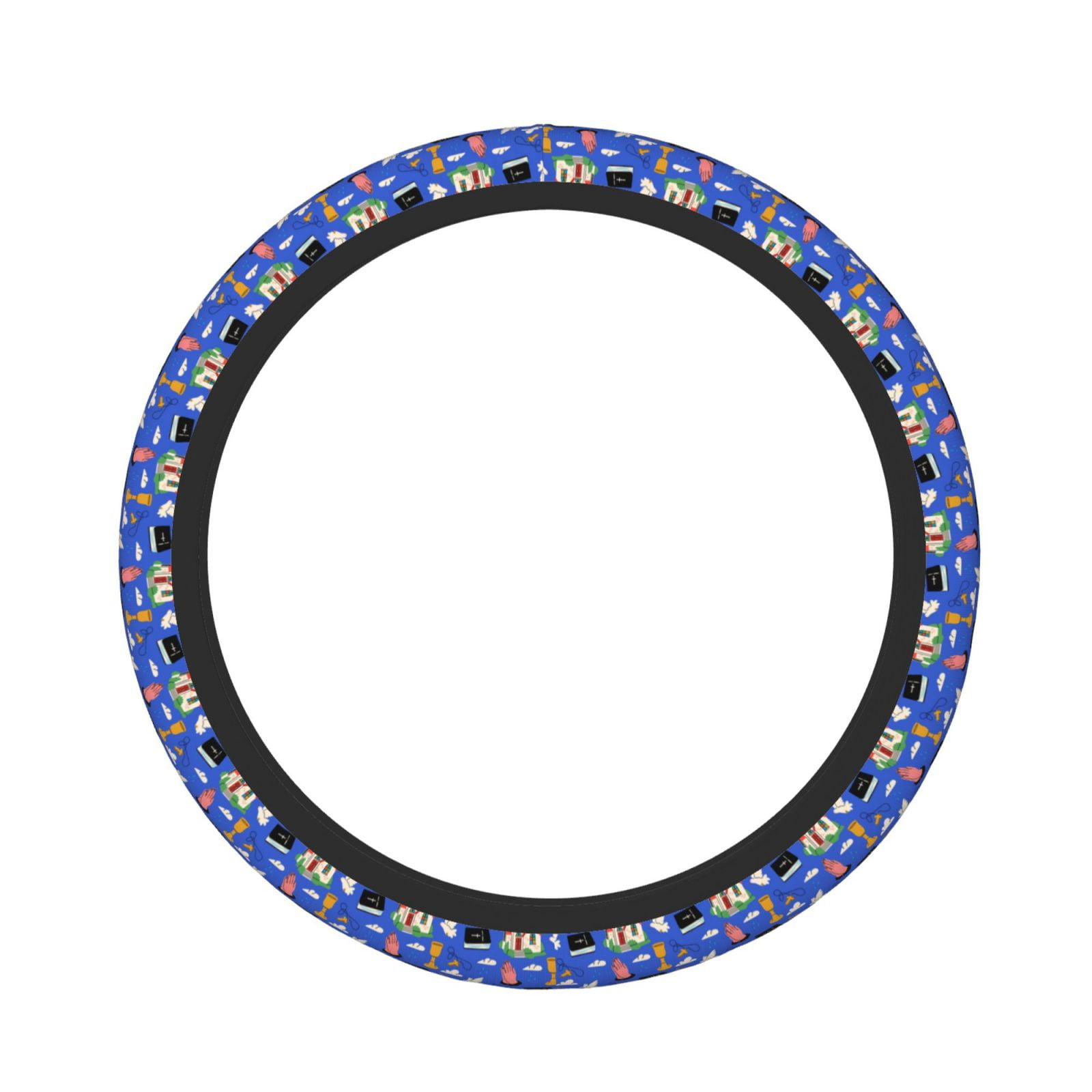 JUNZAN Catholic religious Elastic Stretch Steering Wheel Cover ...