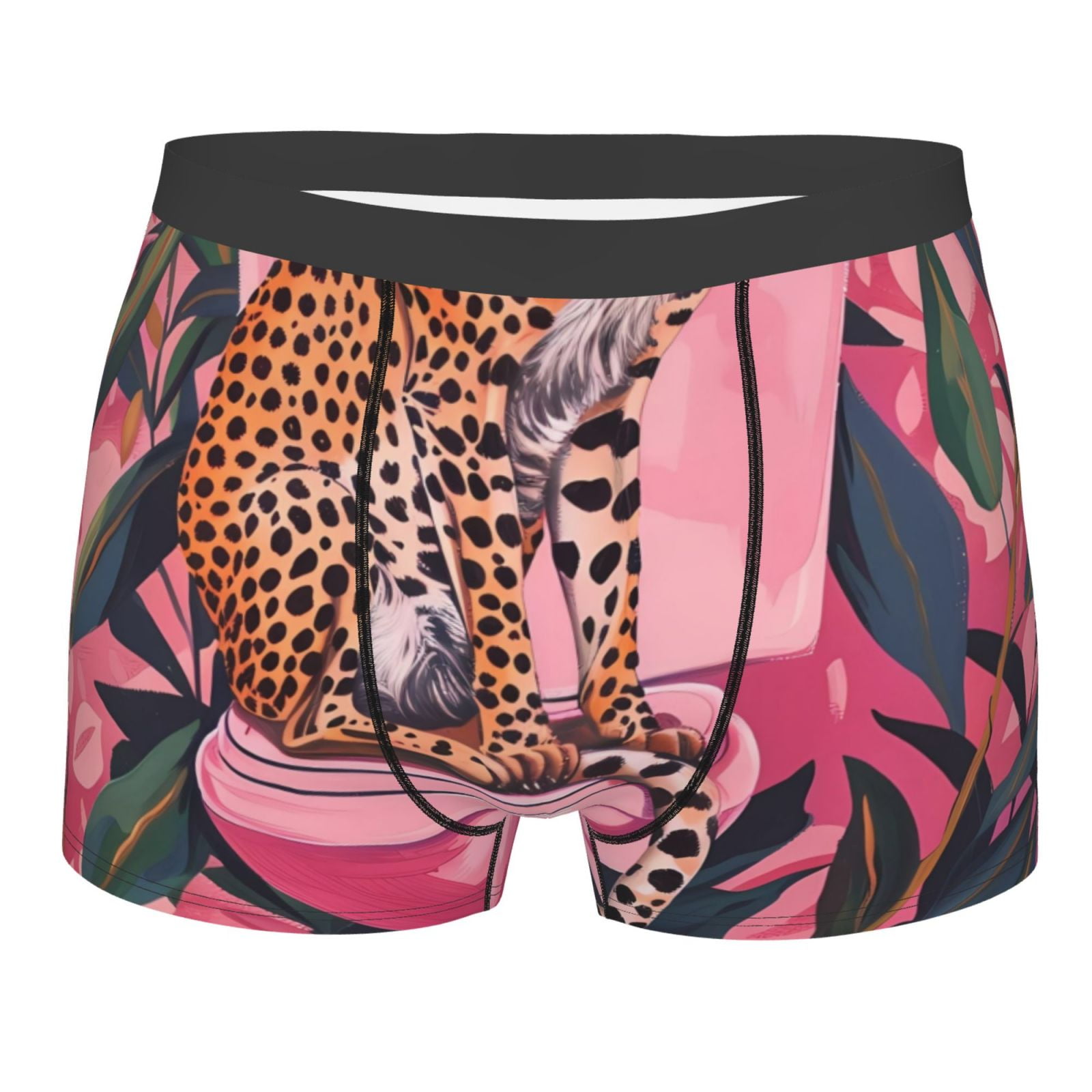 JUNZAN Cheetah On Toilet Humor Art Mens Underwear Boxer Briefs for Men ...