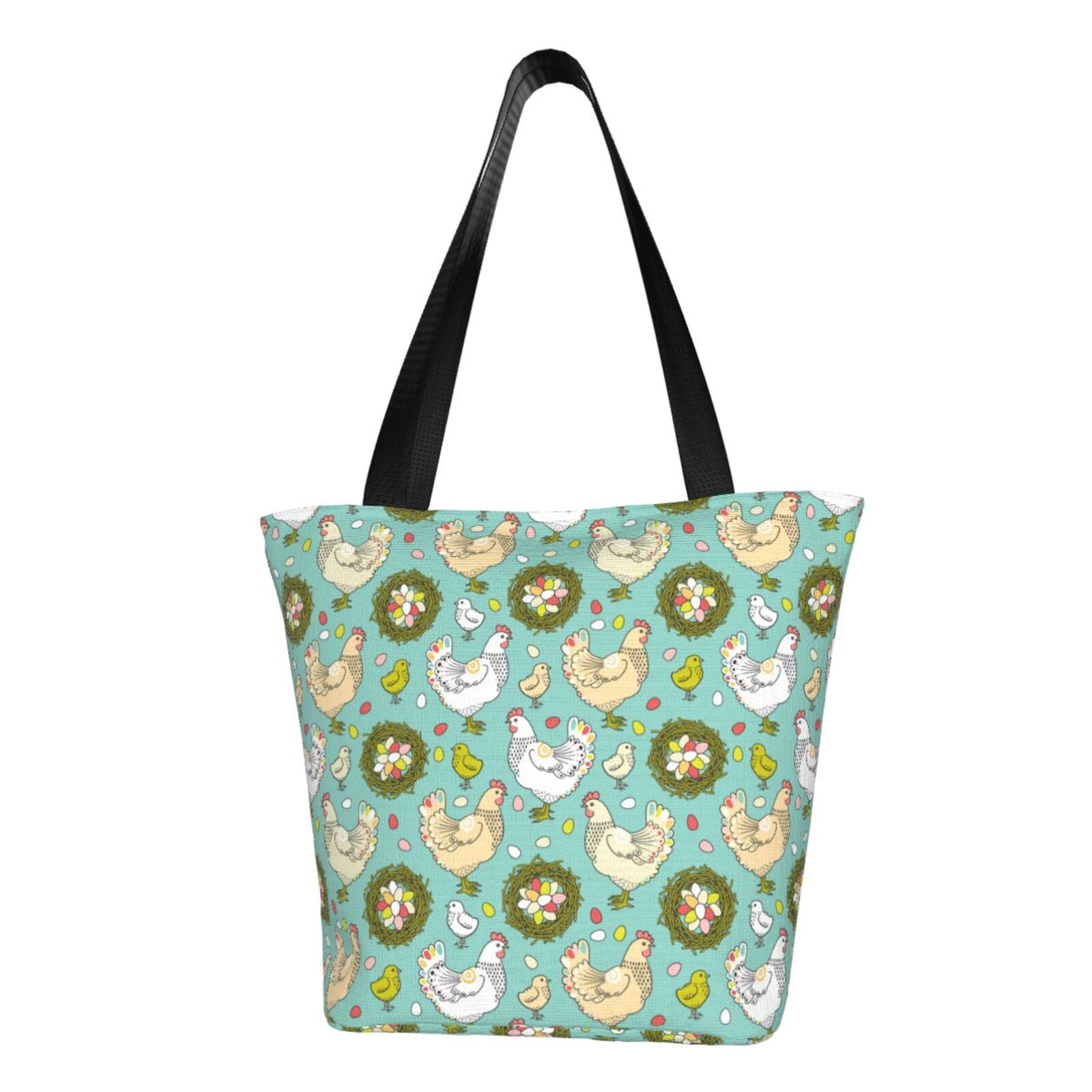 JUNZAN Chicken Laying Eggs for Shoulder Bag for Women,Tote Bag With ...