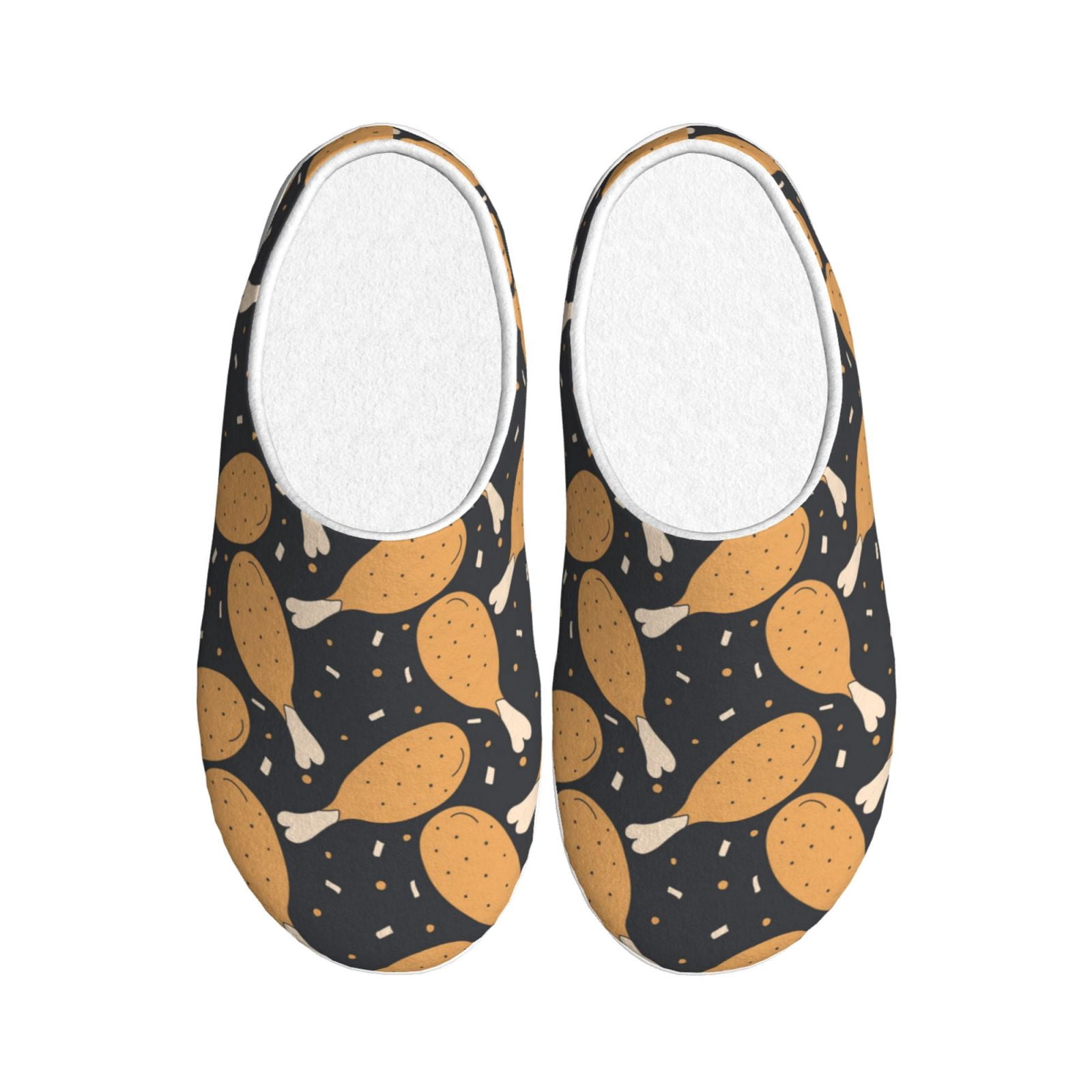 JUNZAN Chicken Legs Print Cozy Slippers for Men& Women,Fuzzy Slip-on ...