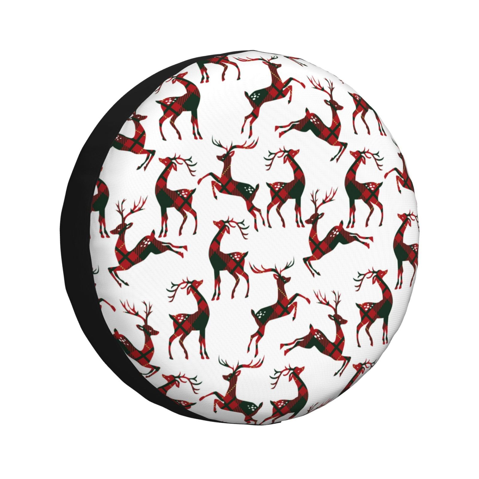 JUNZAN Christmas Plaid Moose Spare Tire Cover Wheel Protector for Truck ...