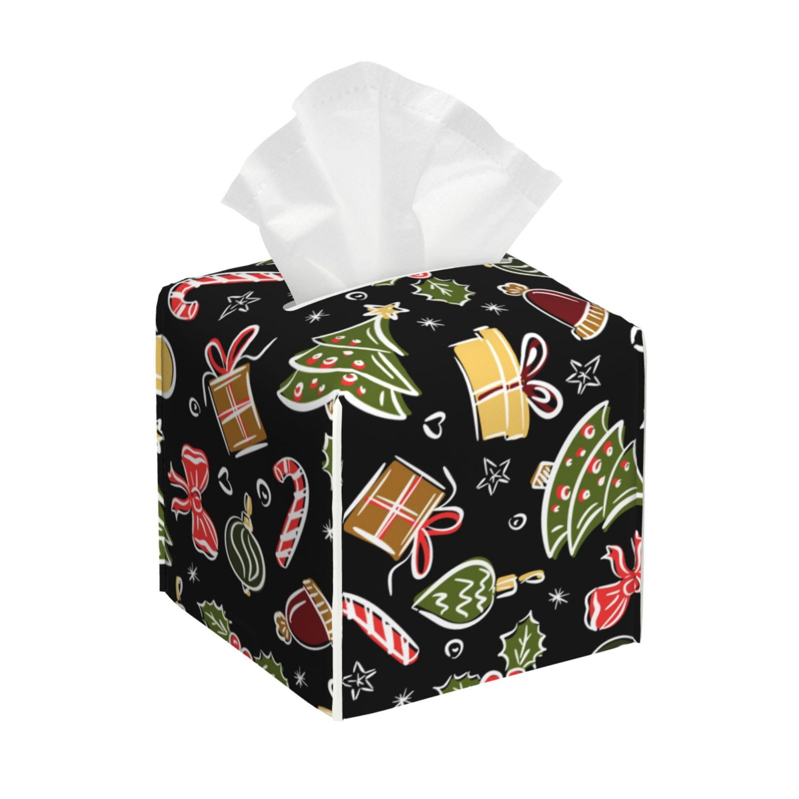 JUNZAN Christmas Tree Decoration for Tissue Box Cover Holder, Square ...