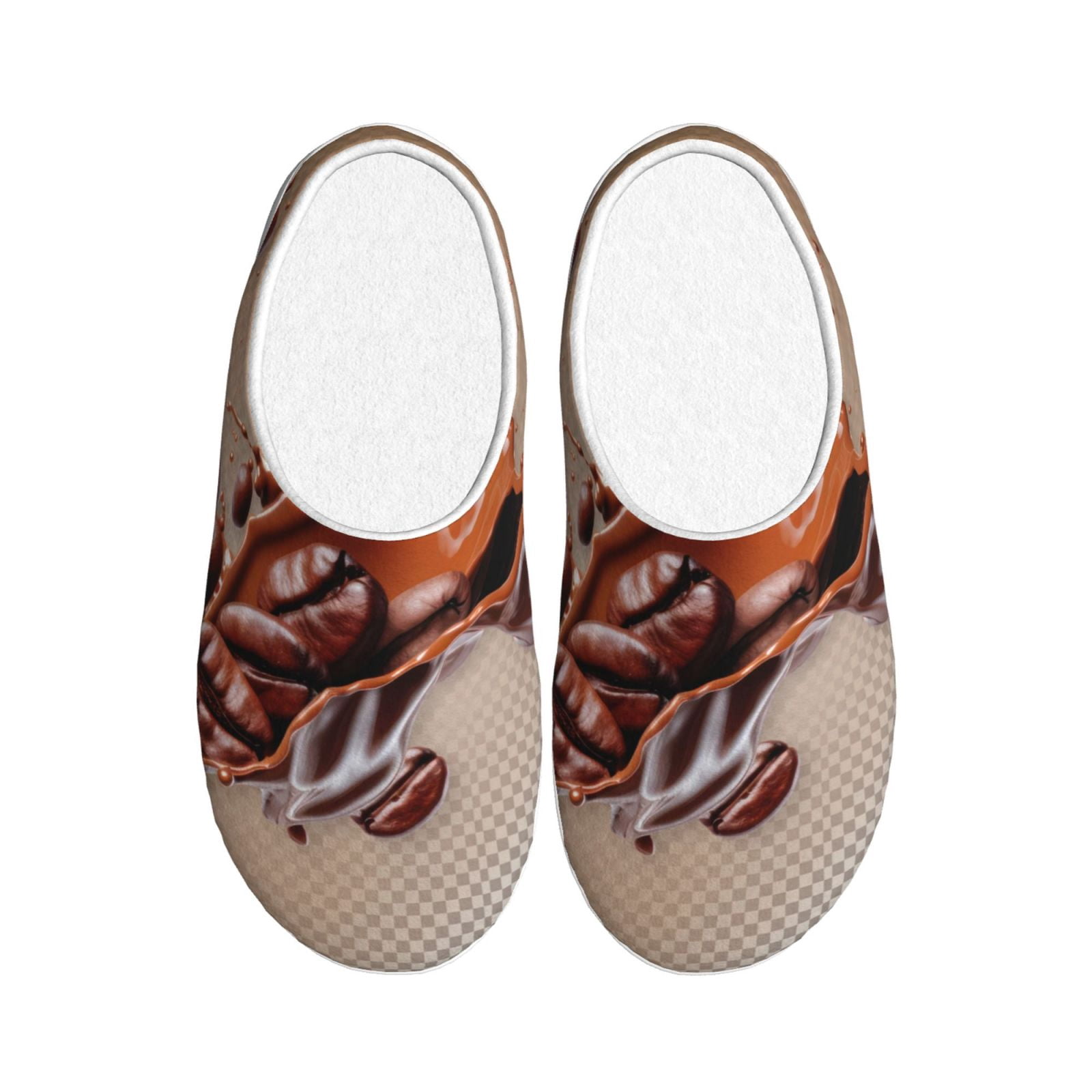 JUNZAN Coffee Beans Chocolate Splash Print Cozy Slippers for Men& Women ...