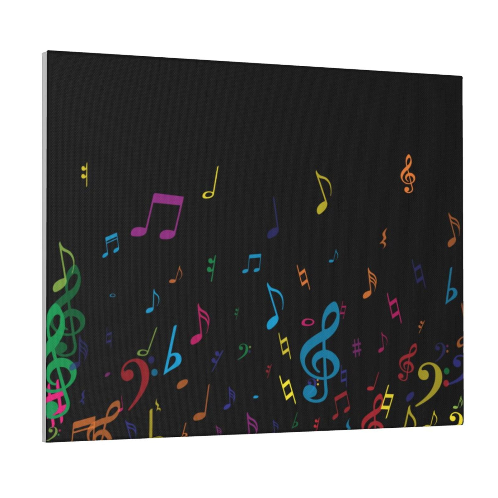 JUNZAN Color Musical Notes Pattern Canvas Art Wall Decor,Canvas Wall ...