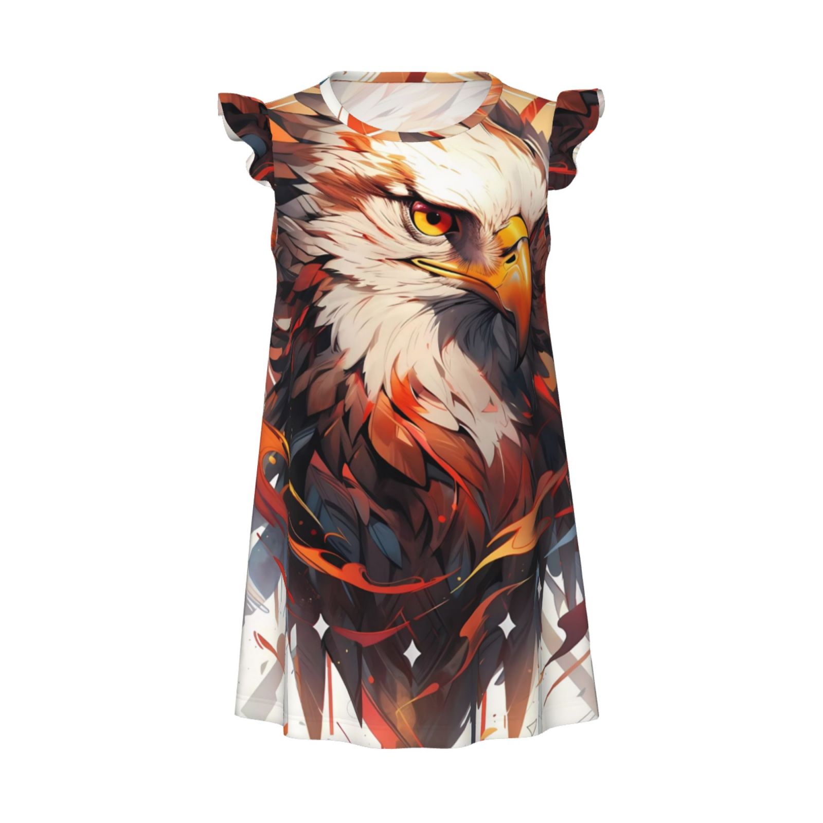 JUNZAN Colorful Abstract Eagle Print Girls Nightgown Pajamas - Soft Toddler Sleepwear Dress for ...