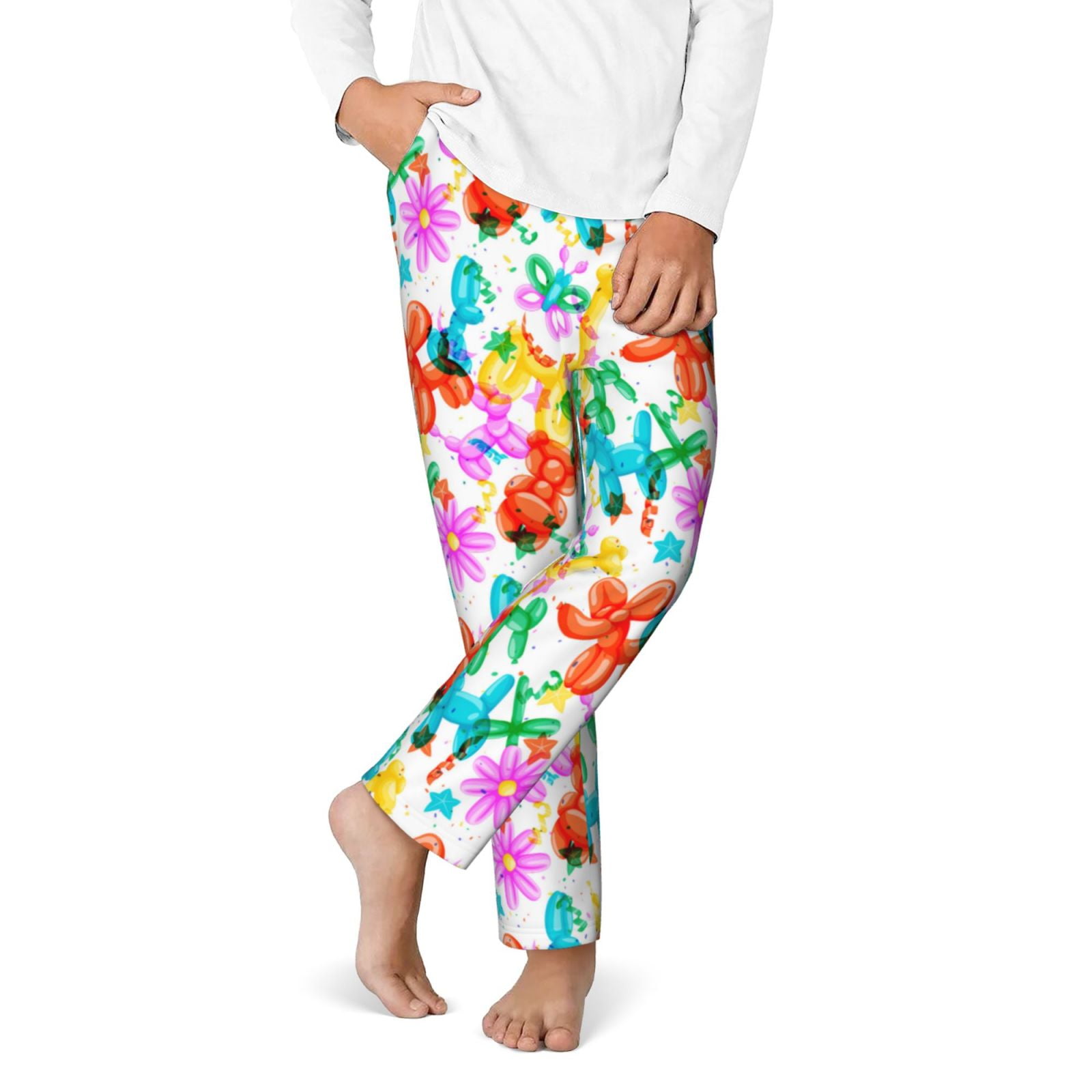 JUNZAN Colorful Air Balloons Pattern Pajama Pants for Boys Girls,Sleep ...