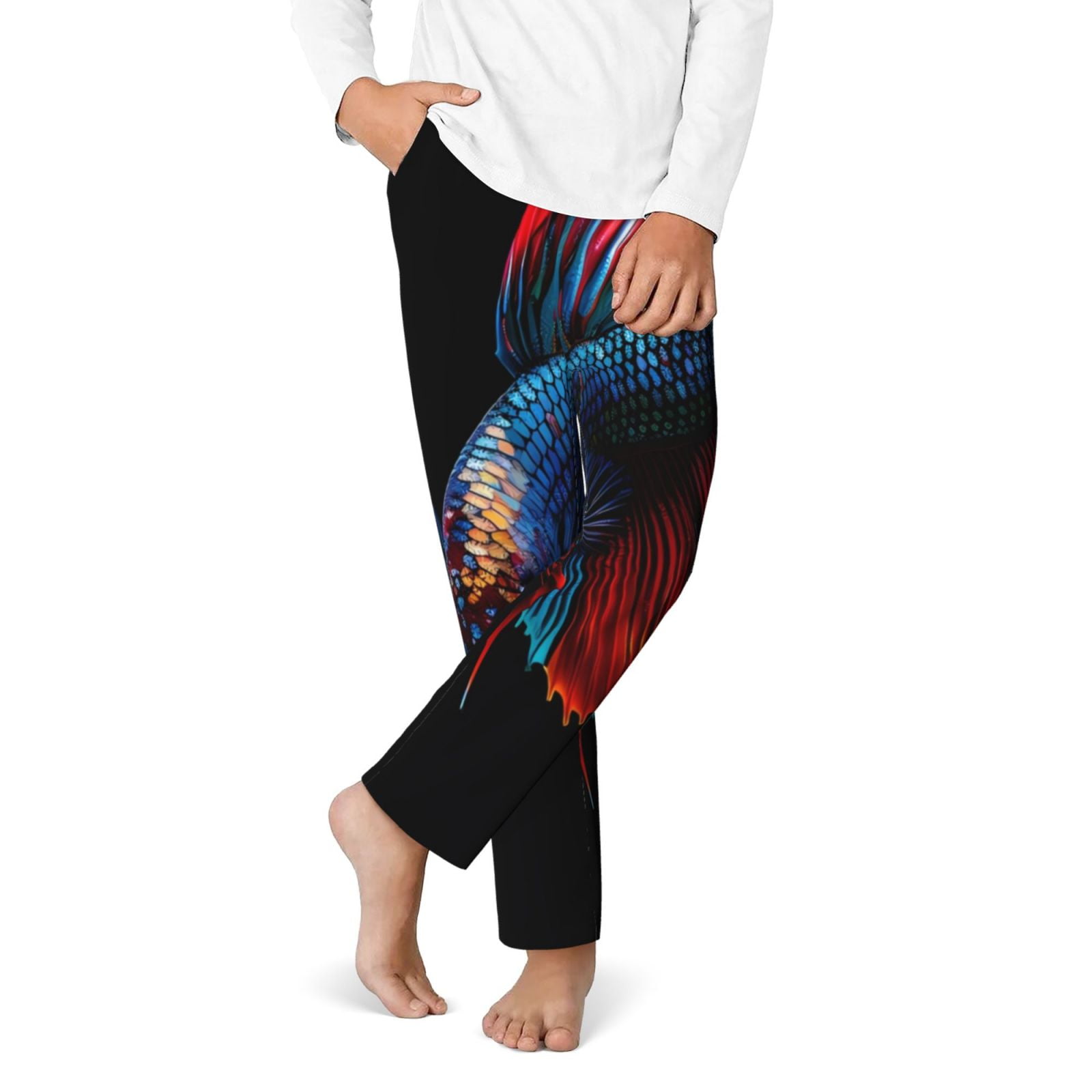 JUNZAN Colorful Betta Fish Pattern Pajama Pants for Boys Girls,Sleep ...