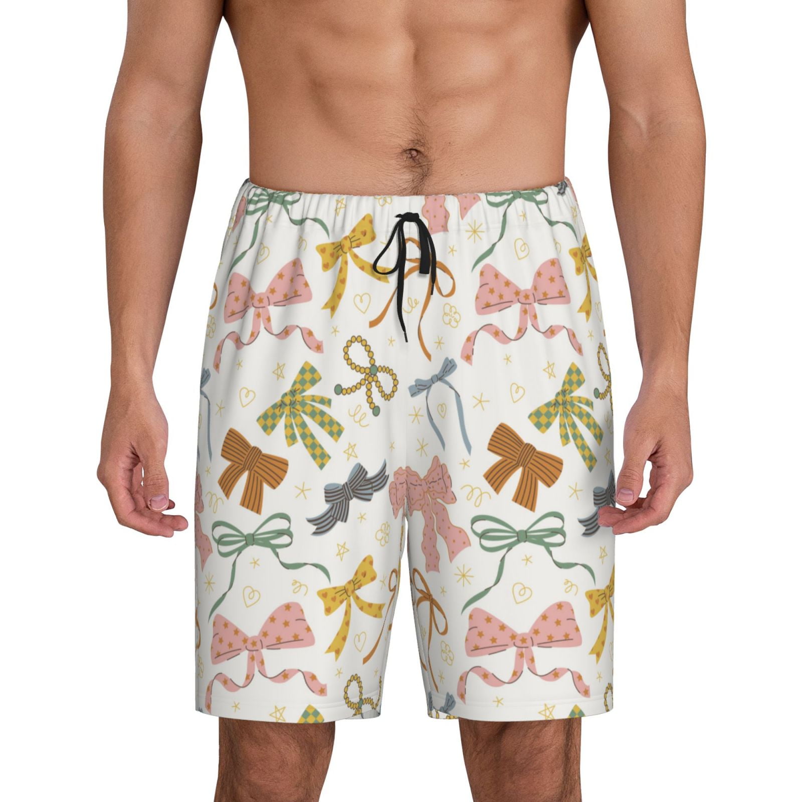 JUNZAN Colorful Bow Knots1 Pattern Sleep Pajama Shorts for Men,Men's ...