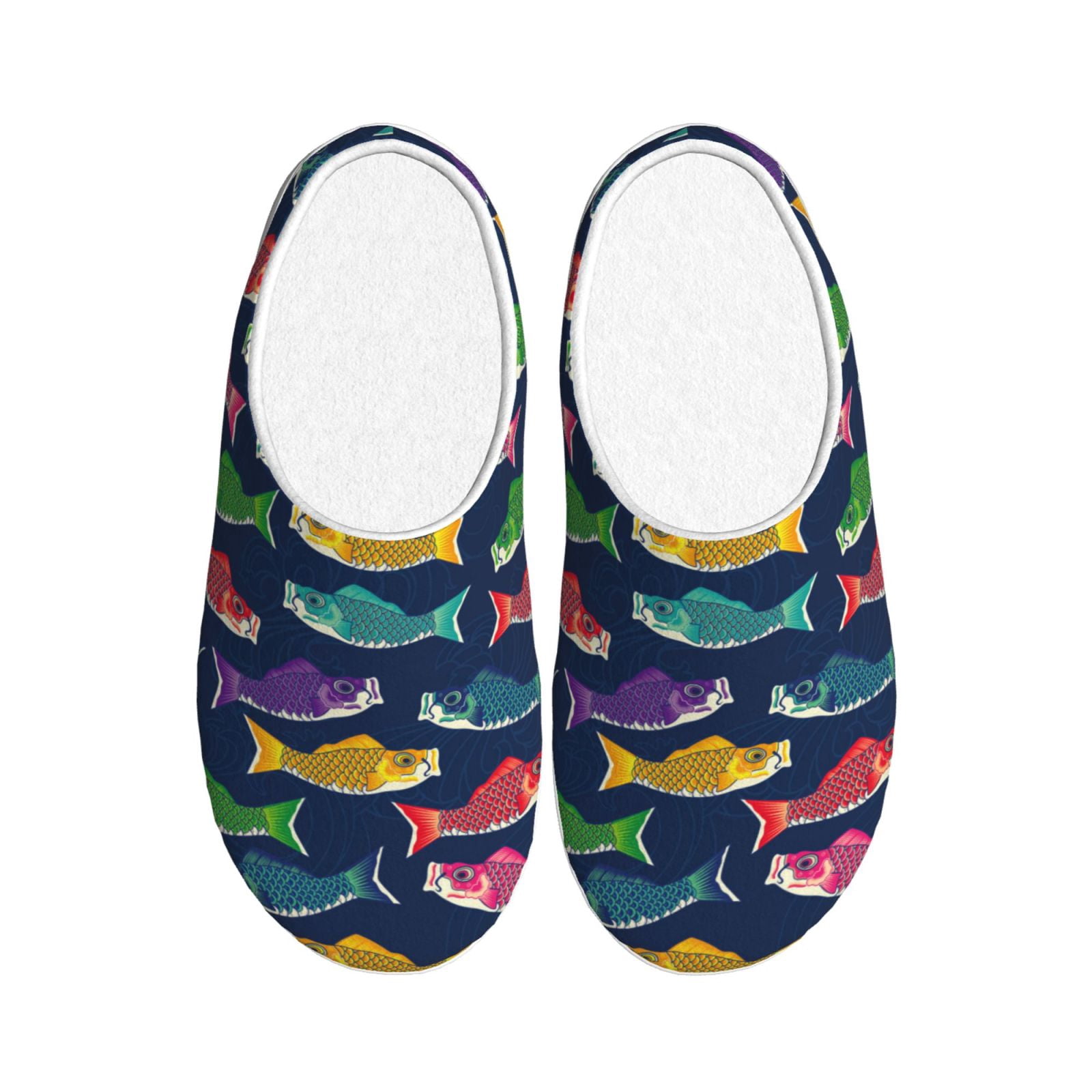 JUNZAN Colorful Carp Streamer 1 Print Cozy Slippers for Men& Women ...