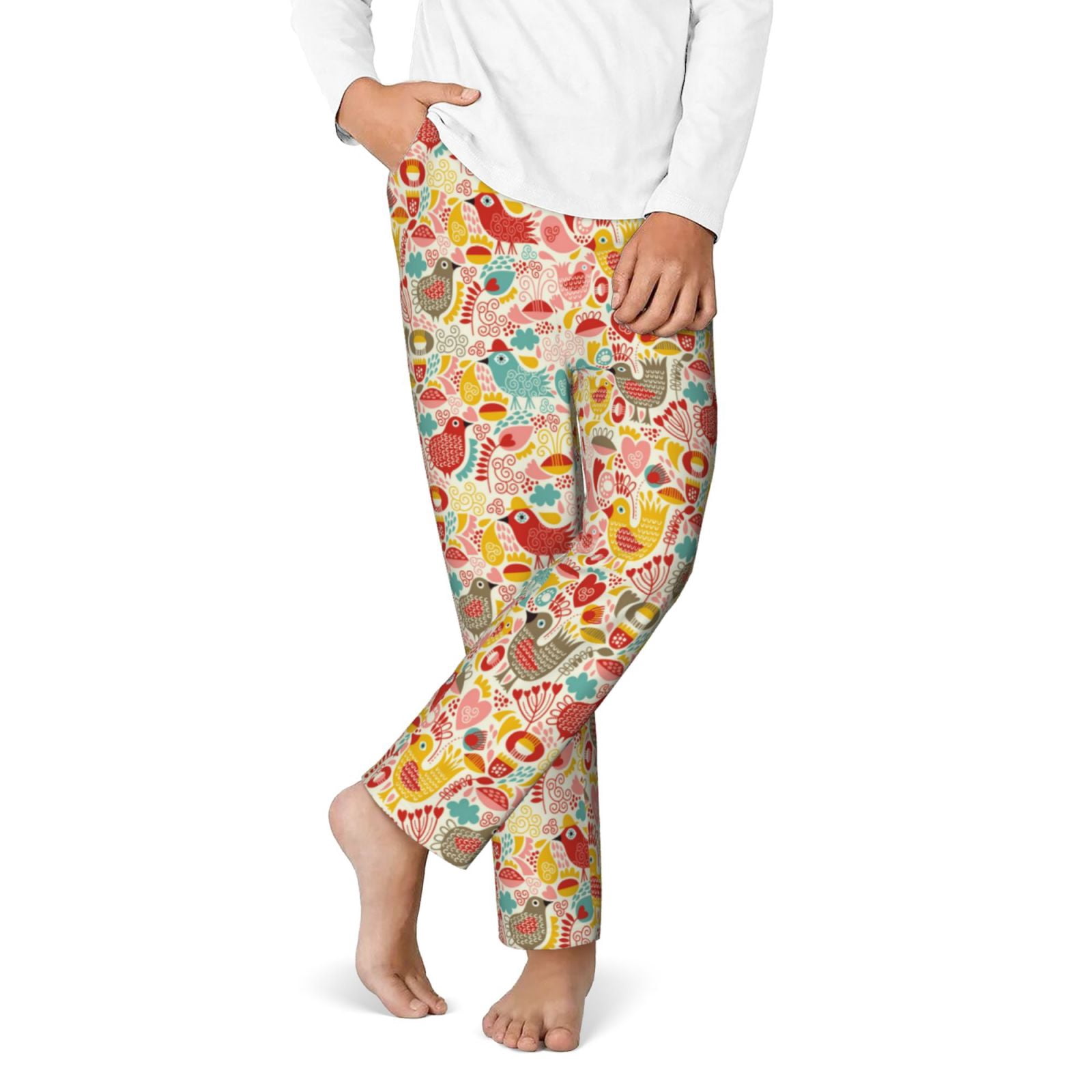 JUNZAN Colorful Chicken Pattern Pajama Pants for Boys Girls,Sleep Pants ...