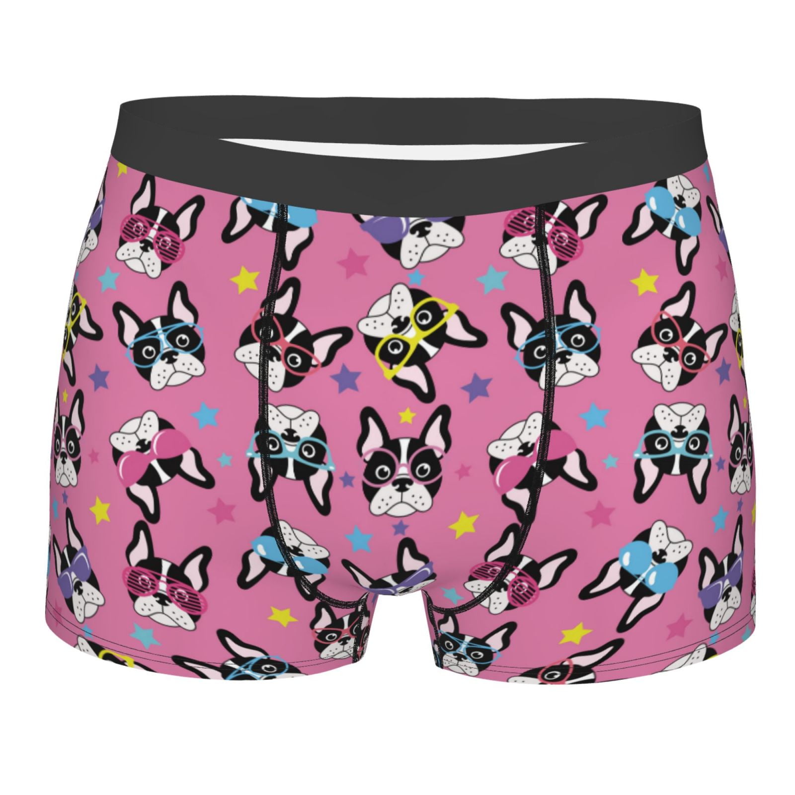 JUNZAN Colorful Cute French Bulldog Mens Underwear Boxer Briefs for Men ...